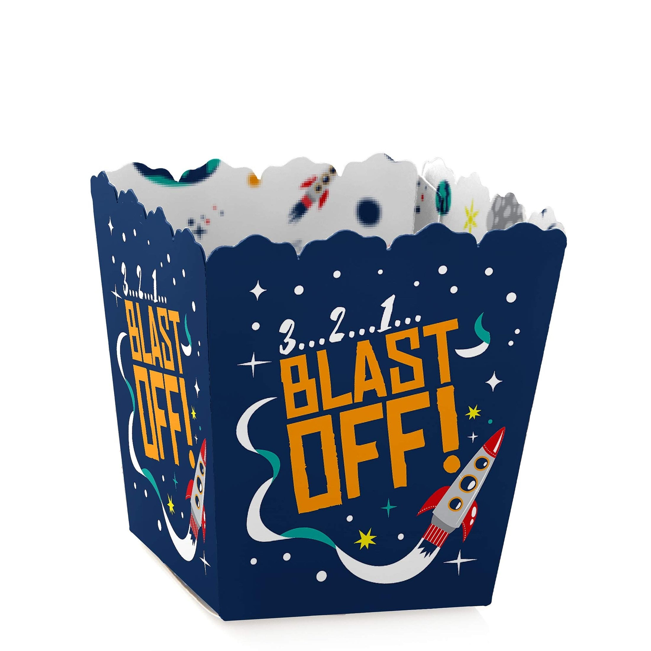 Rocket Adventure Party Favor Boxes - Set of 12 Mini Treat Containers ...