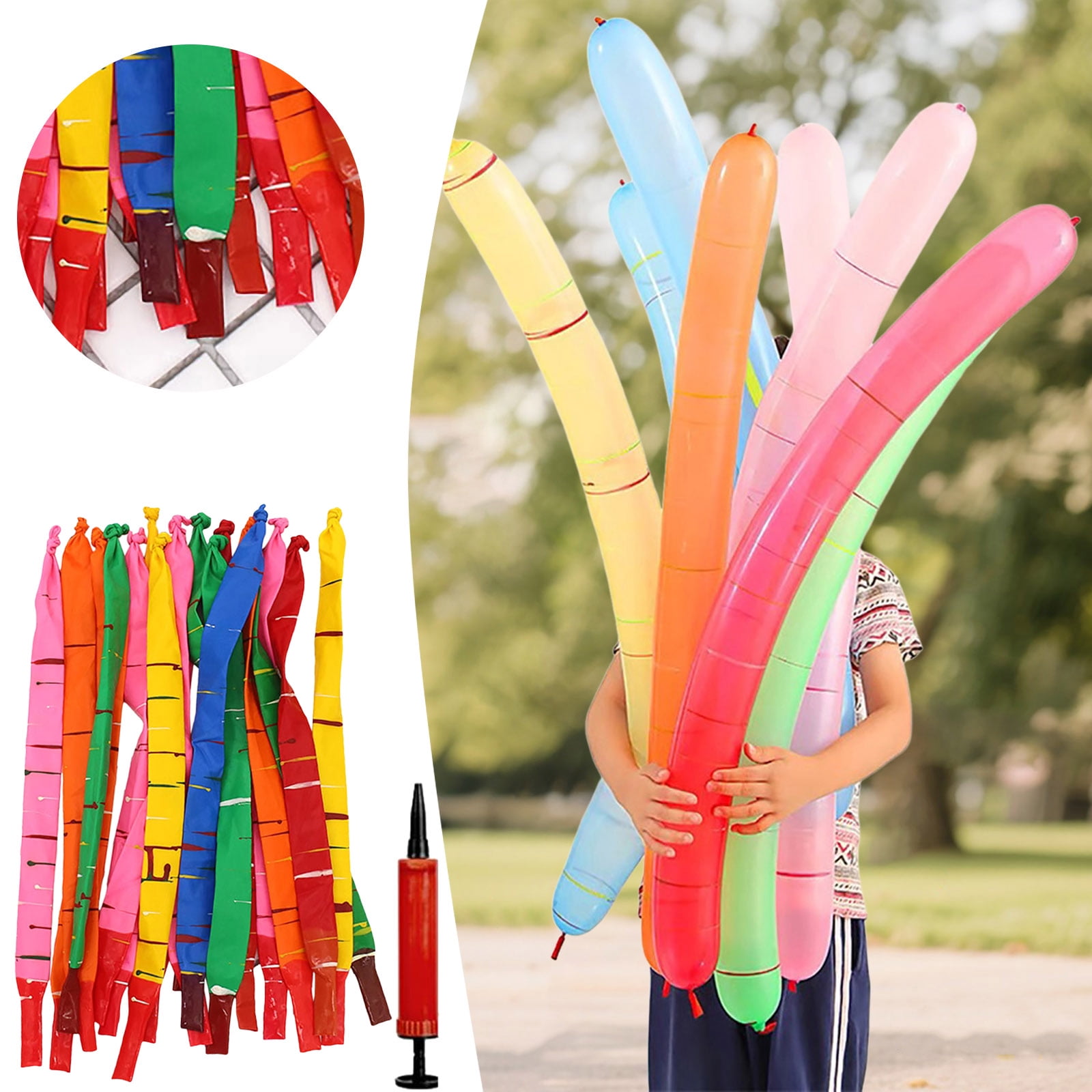 Rocket Balloons 100-Pack with 1 Pack of Pump, Whistling Flying Party Balloons, Assorted Colors ...