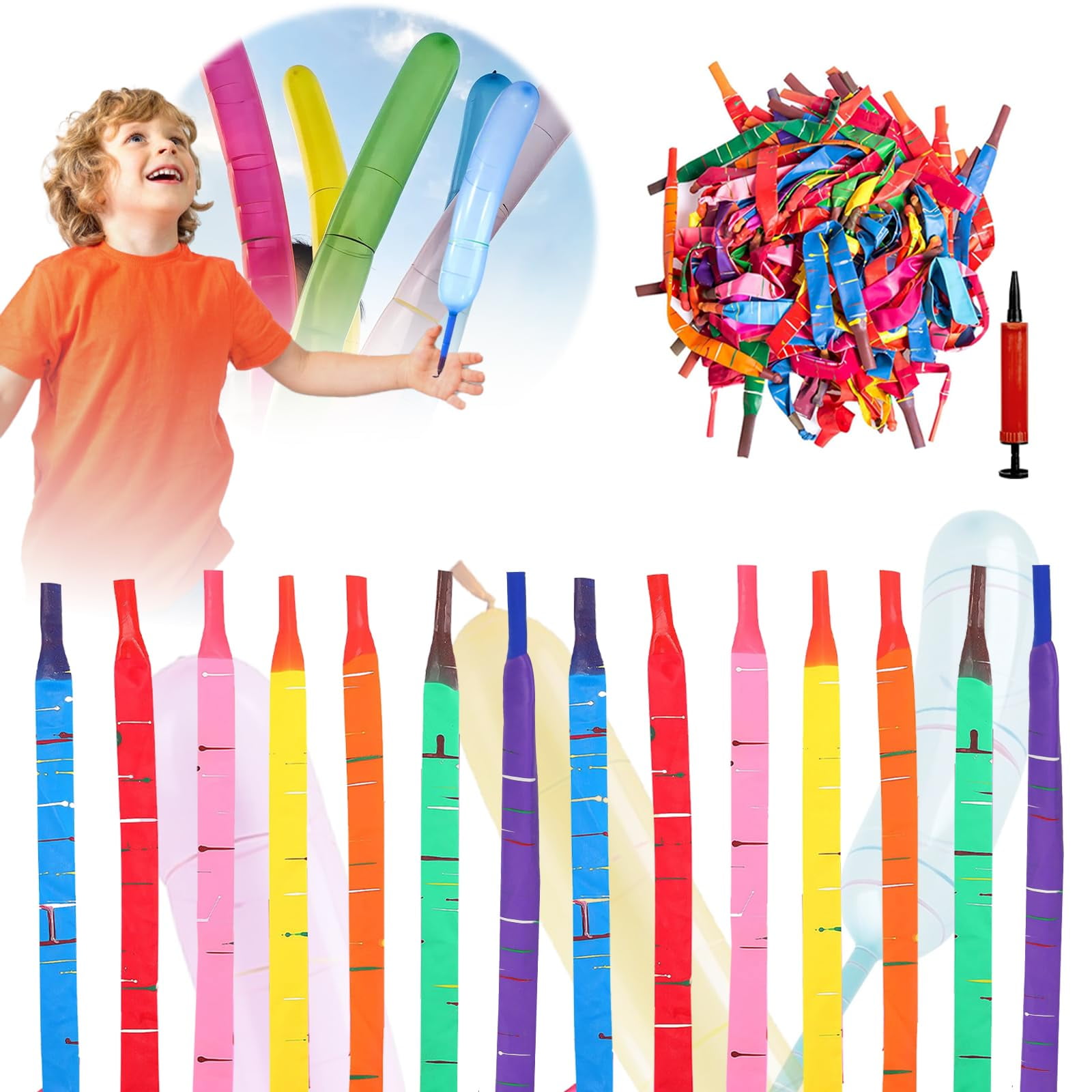 Rocket Balloons 100-Pack with Pump, 40-Inch Whistling Flying Party ...