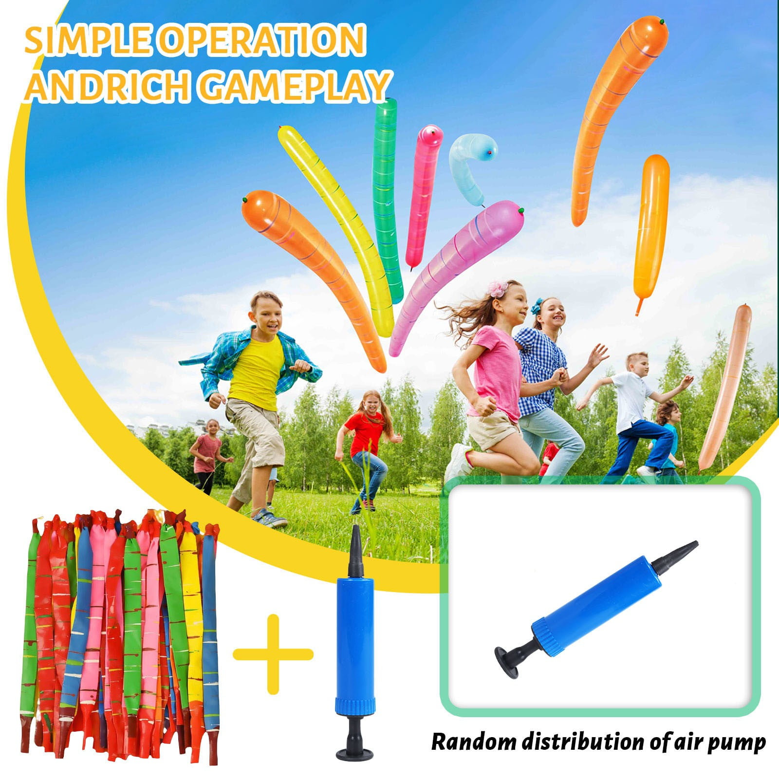 Rocket Balloons 100-Pack with Pump, 7.8-Inch Whistling Flying Party ...