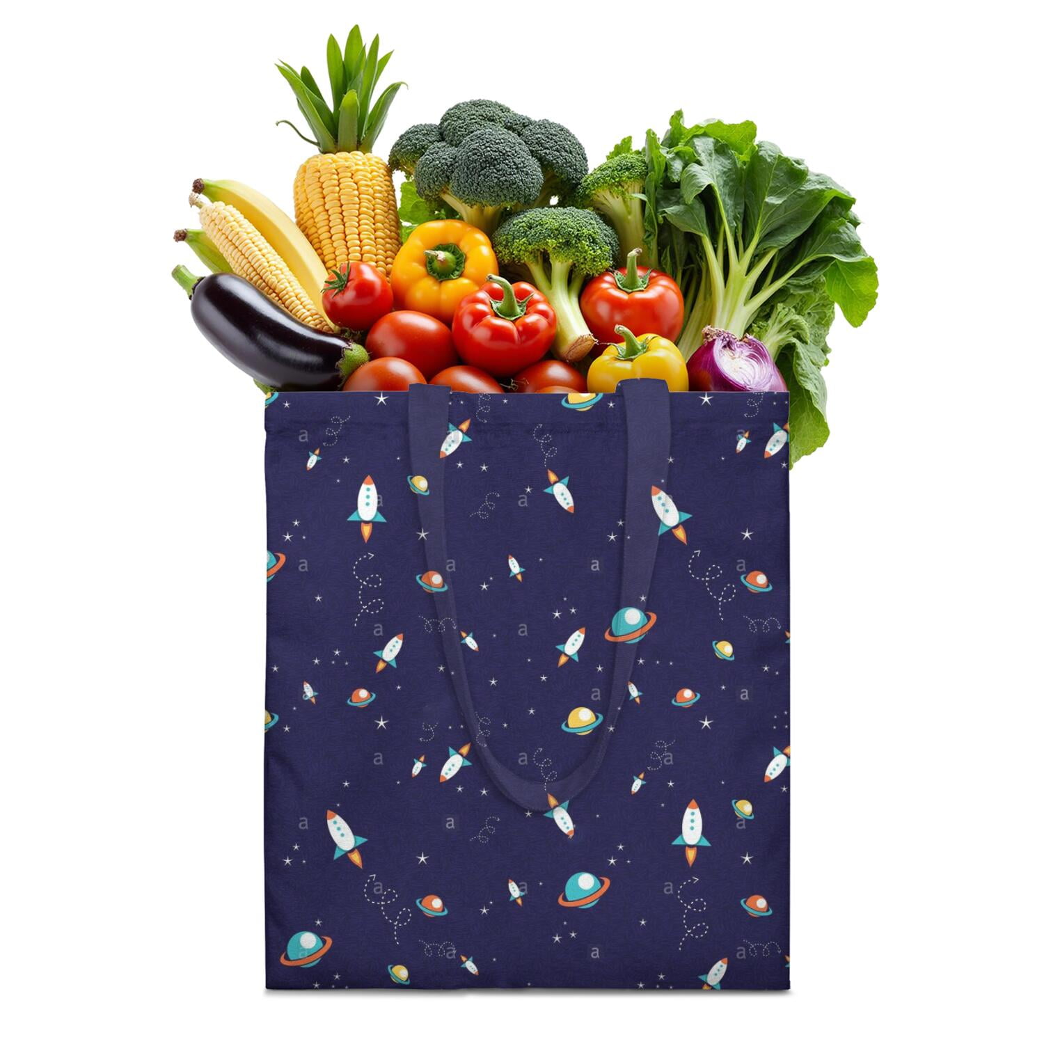 Rocket Canvas Tote Bag – Space Galaxy Astronaut Planet Starry Night ...