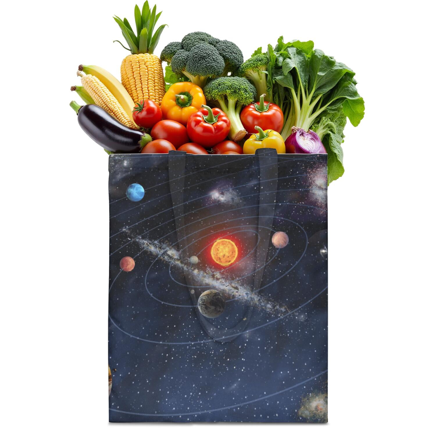 Rocket Canvas Tote Bag – Space Galaxy Astronaut Planet Starry Night ...