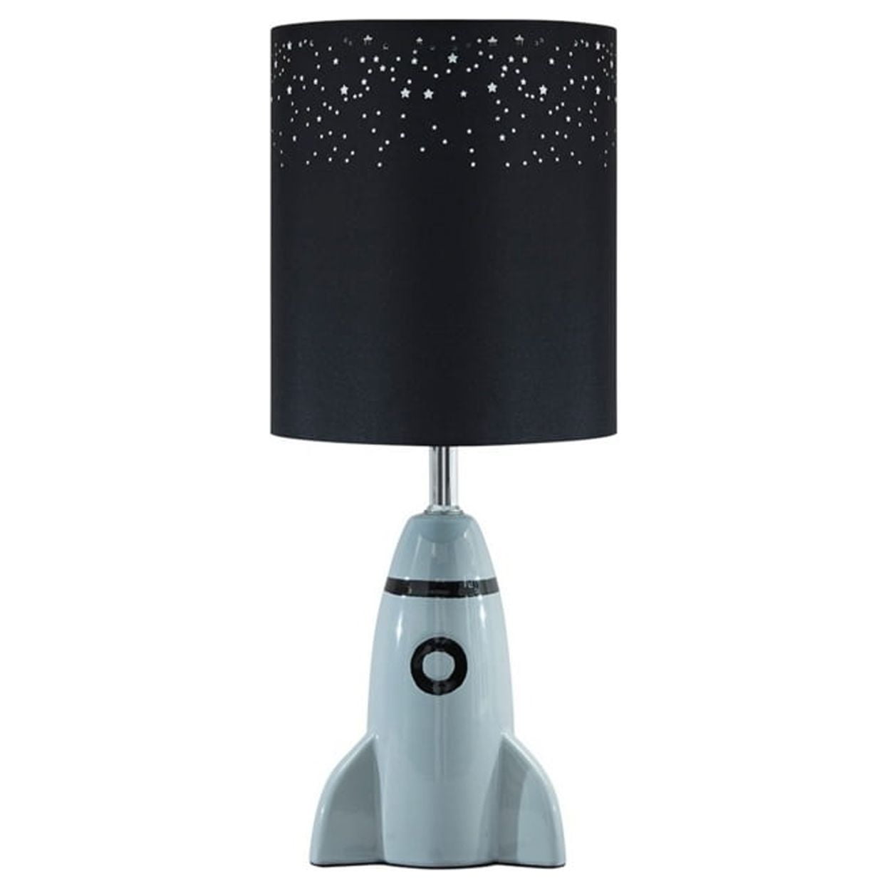 Rocket Ceramic Base Table Lamp with fabric Shade Black and Gray ...