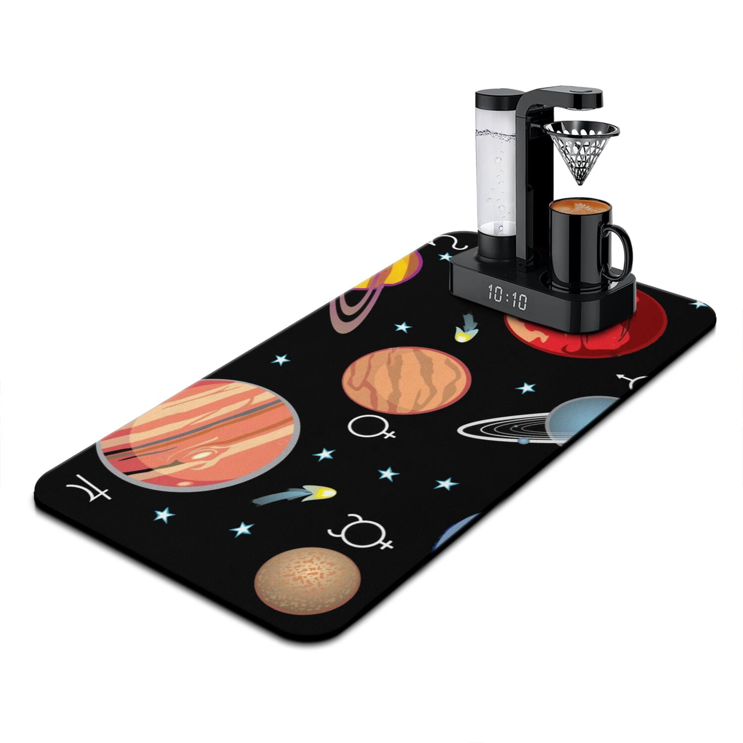 Rocket Dish Drying Mat, Alien Starry Night Sky Space Geek Absorbent ...