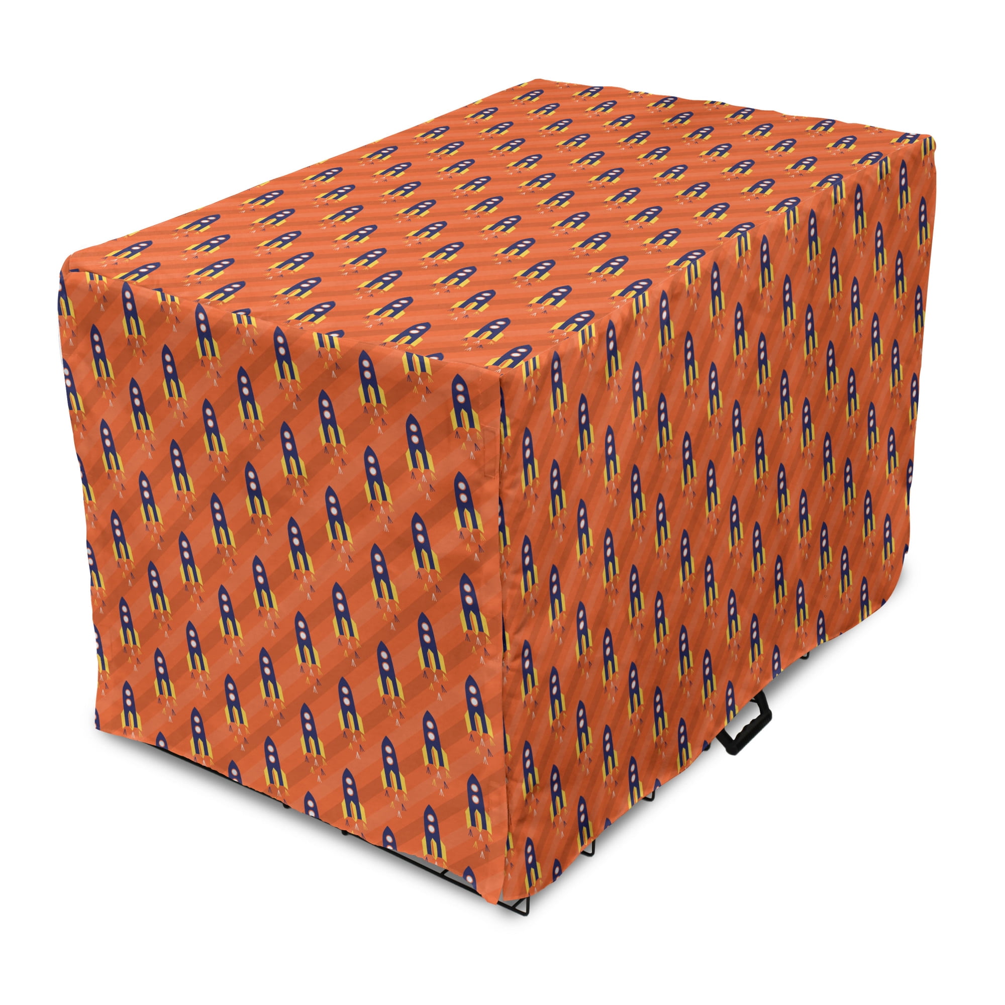 Rocket Dog Crate Cover, Flying Space Elements Playful Modern Pattern ...