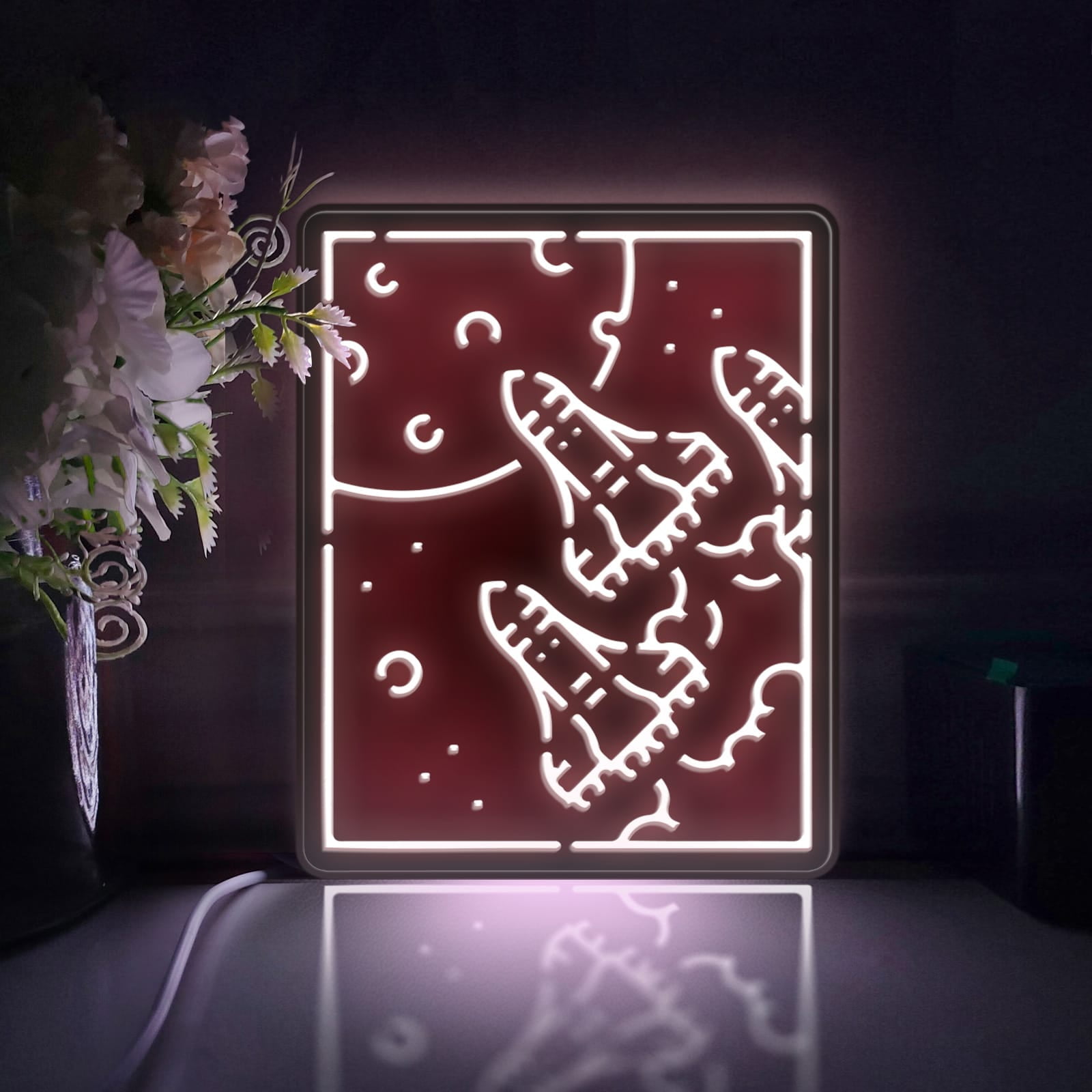 Rocket Flight Led Light Box, Dimmable Neon-Like Light Signs USB Power for Wall Decor Bedroom ...