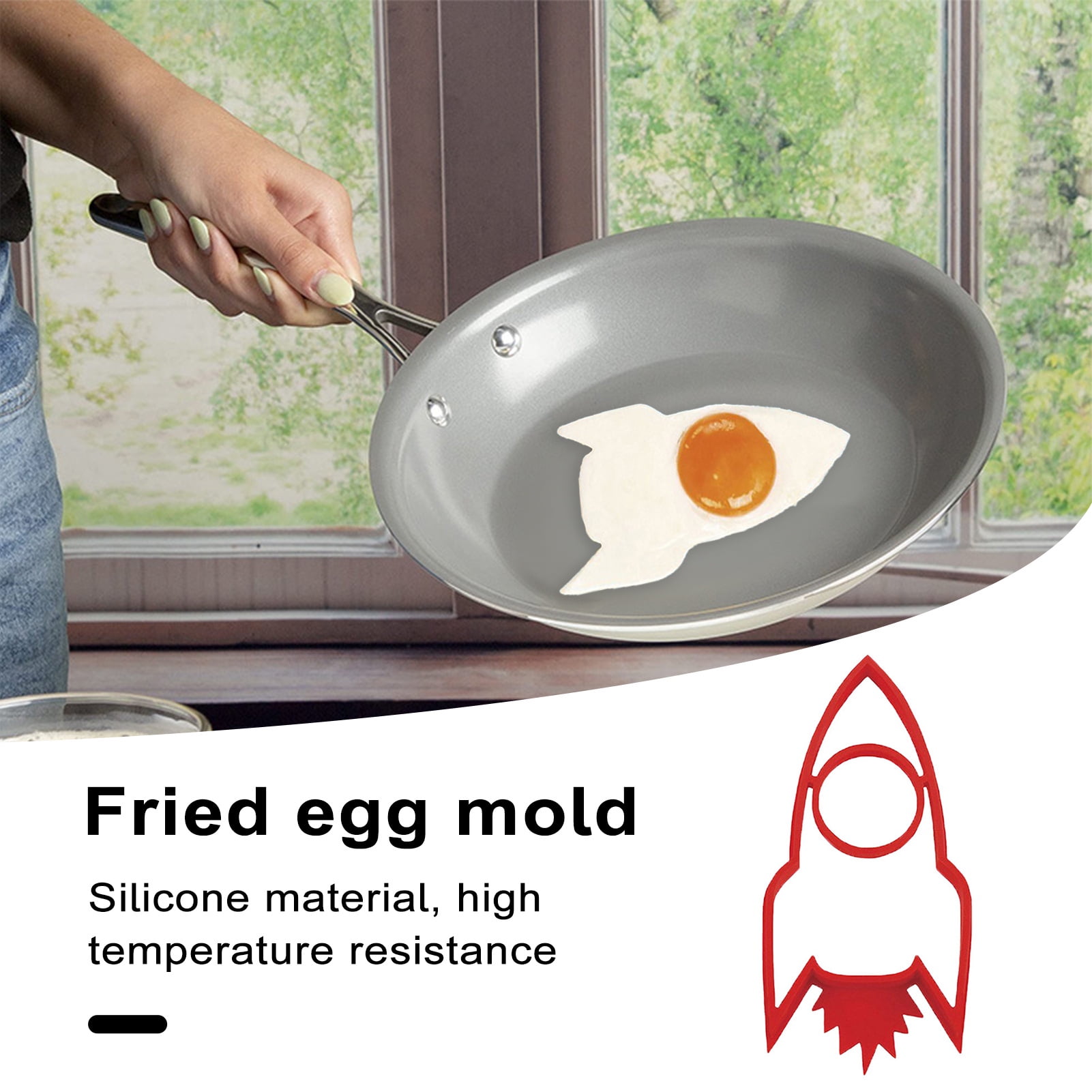 Rocket Fried Egg Mold Food Grade Silicone Non-stick DIY Pancake Frying ...