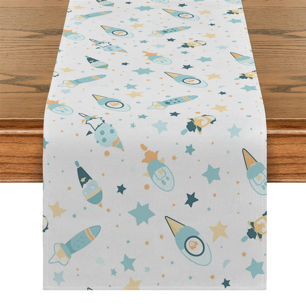 Rocket Galaxy Table Flag l Theme Sailing Table Runner Home Kitchen ...