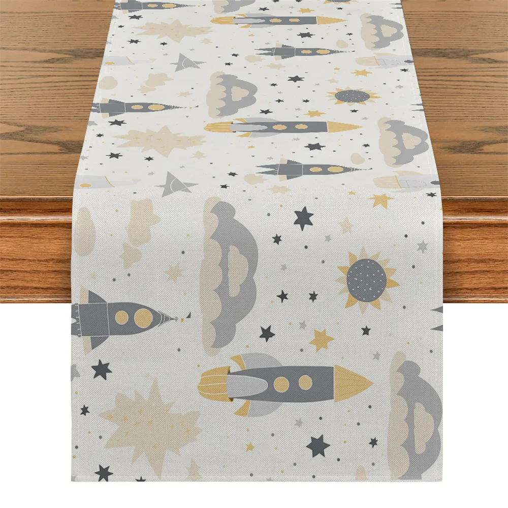 Rocket Galaxy Table Flag l Theme Sailing Table Runner Home Kitchen ...