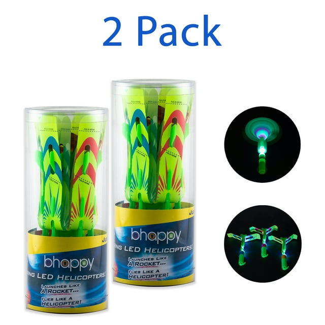 Bhappy Rocket Helicopters (12 pcs) with LED Lights and 4 Launchers ...