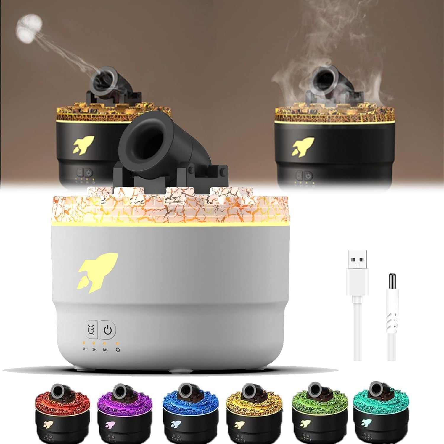 Rocket Humidifier, Canon Blast Aroma Humidifier, 2 Spray Modes Vapor ...