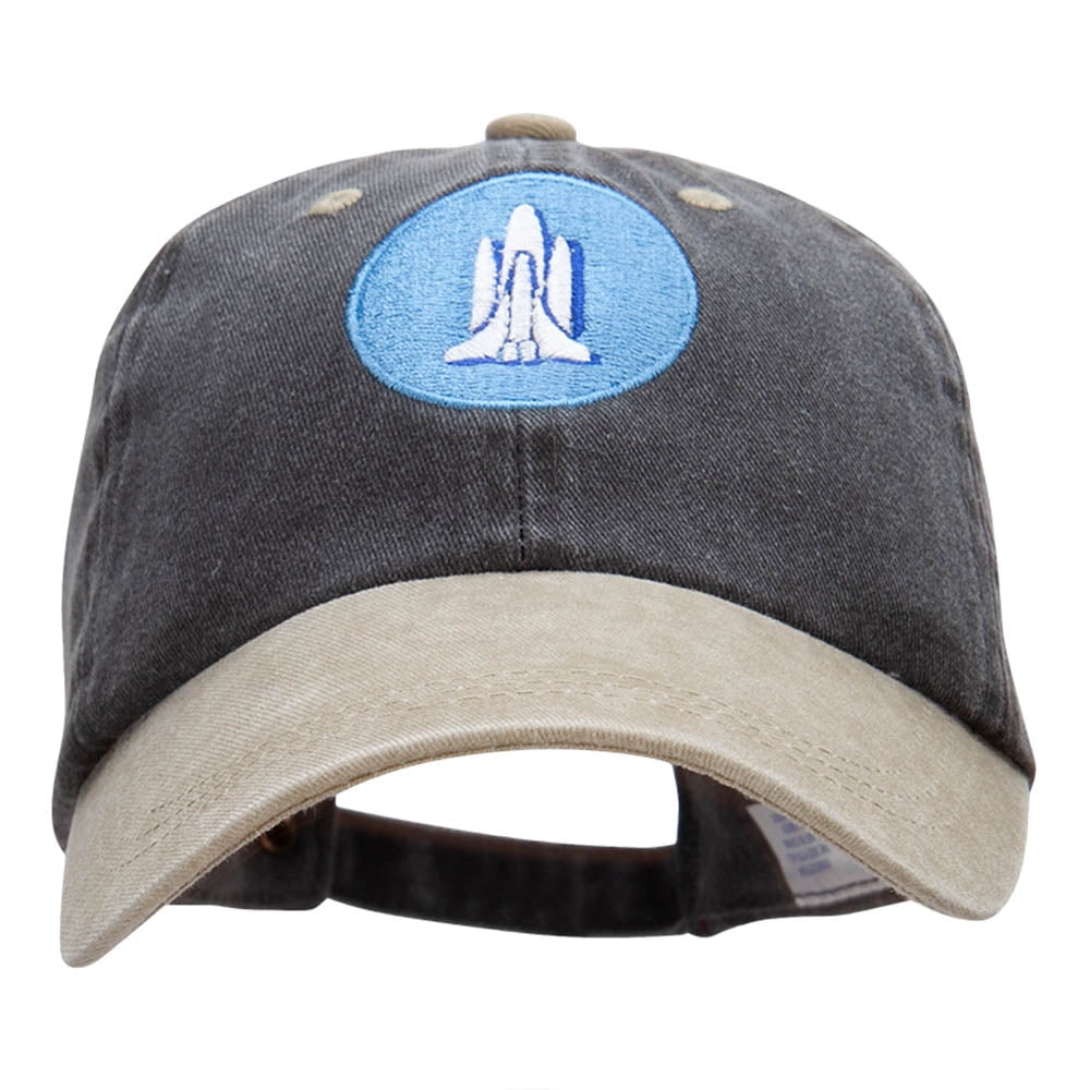 Rocket Insignia Embroidered Cotton Wash Cap - Beige Black OSFM ...