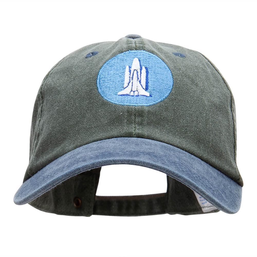 Rocket Insignia Embroidered Cotton Wash Cap - Olive Navy OSFM - Walmart.com