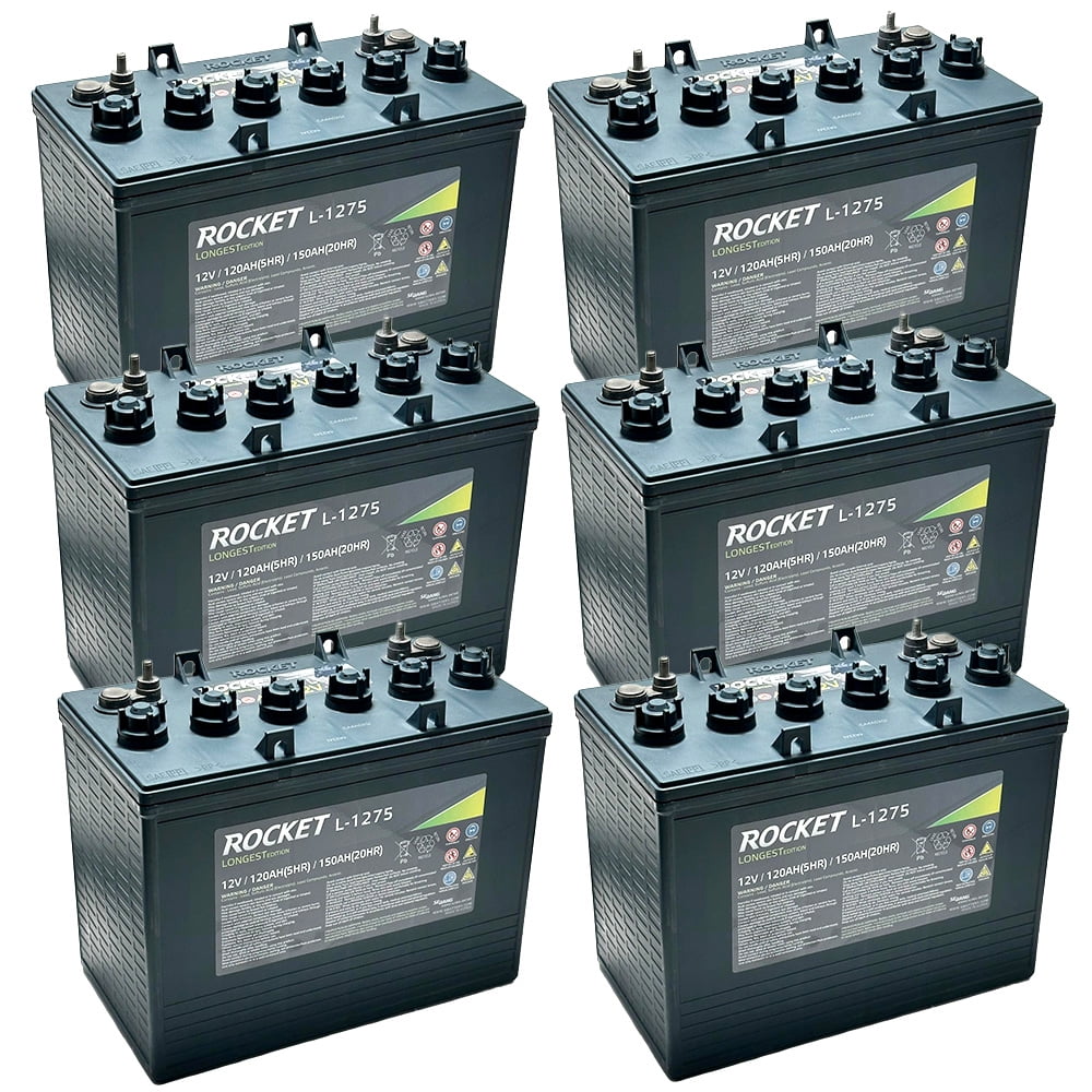 Rocket L-1275 150Ah 12V GC Battery - Replaces Trojan T-1275 Plus (Set ...