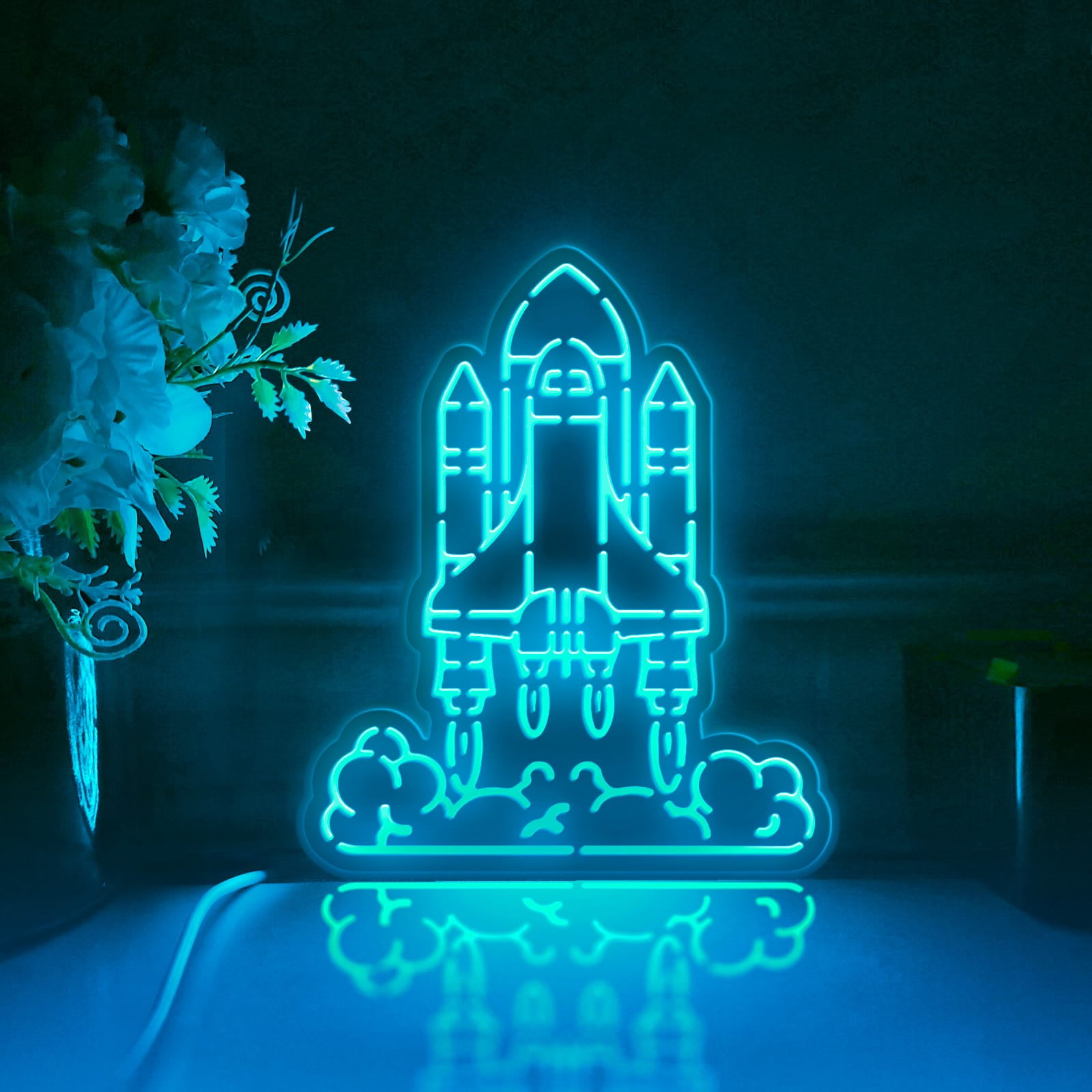 Rocket Launch Led Light Box, Dimmable Neon-Like Light Signs USB Power ...