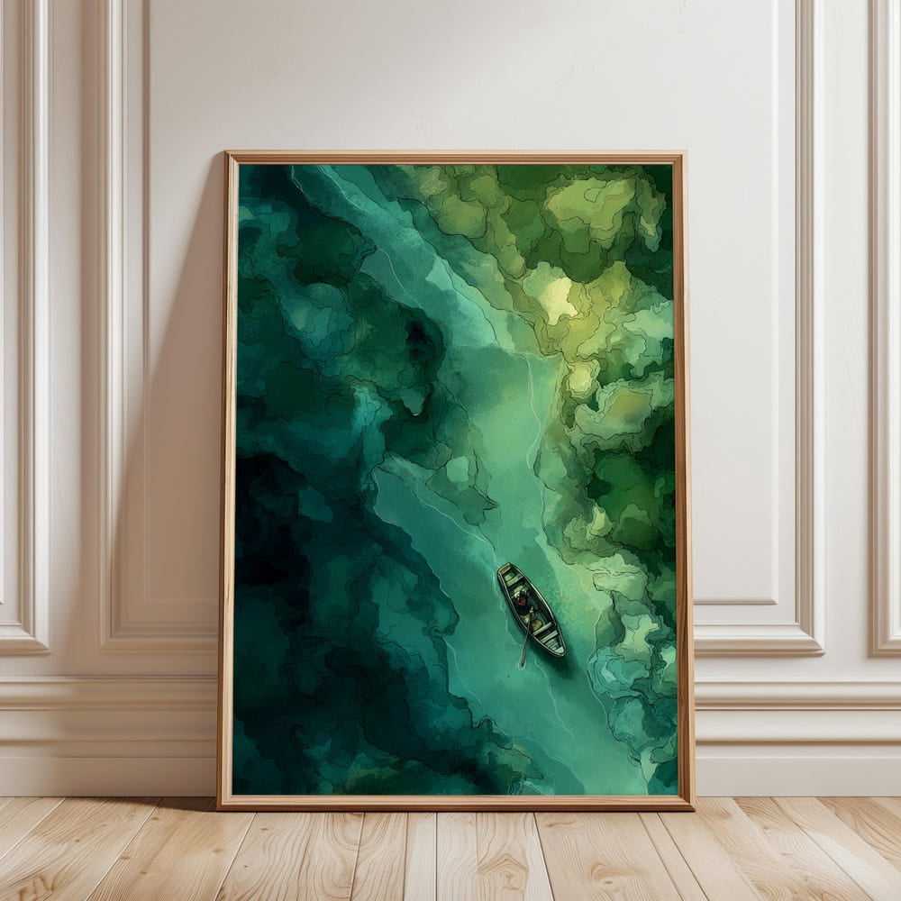 Rocket Launch Poster Vintage Space Landscape In Teal Orange And Cream ...