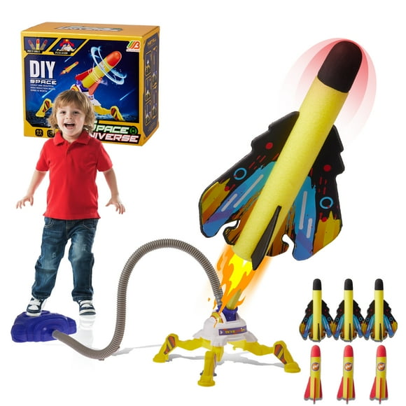 Kids Outdoor Rocket Launchers and Foam Rockets for Ages 3 and Up