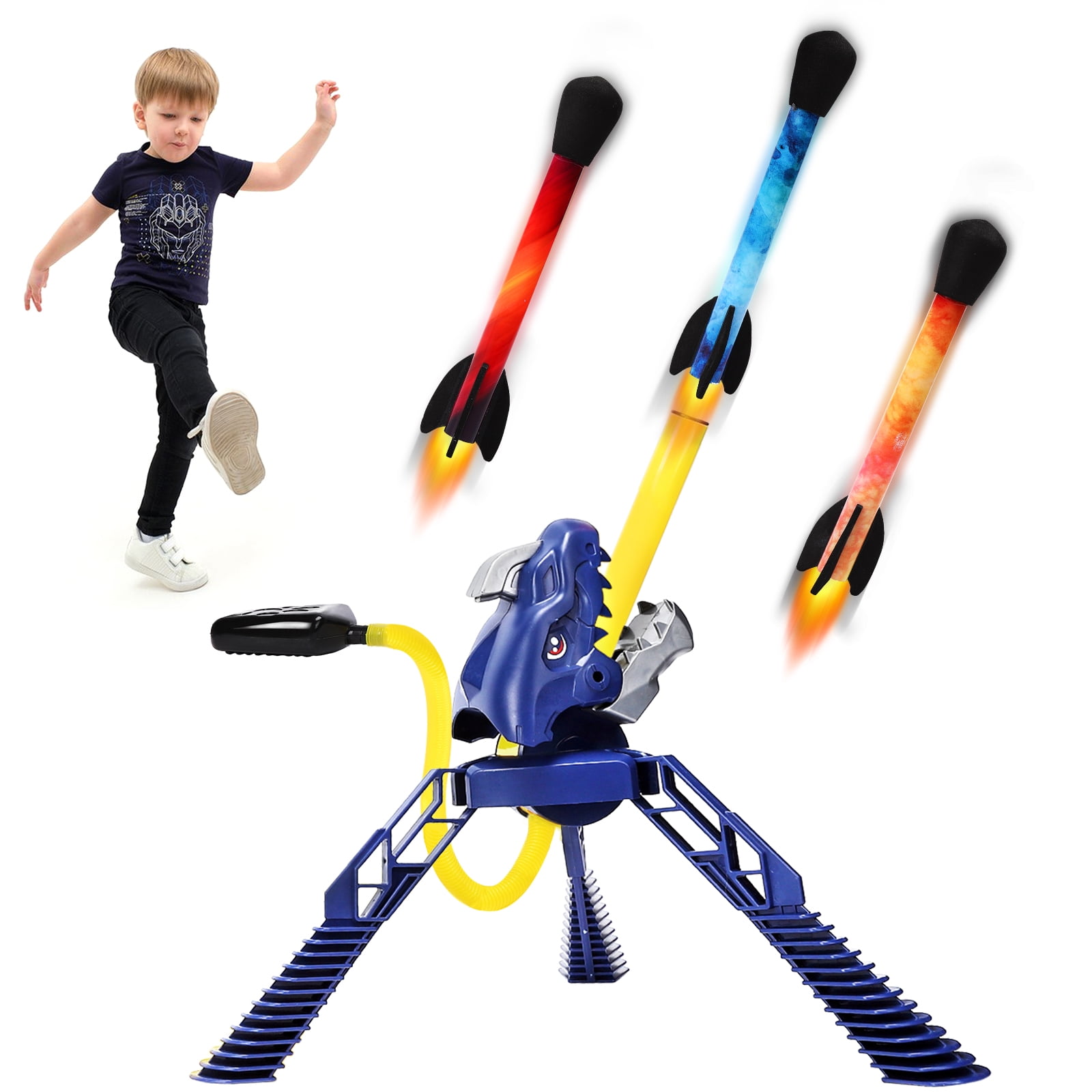 Rocket Launcher for Kids with 3 LED Rockets- Adjustable Launch Angle up ...