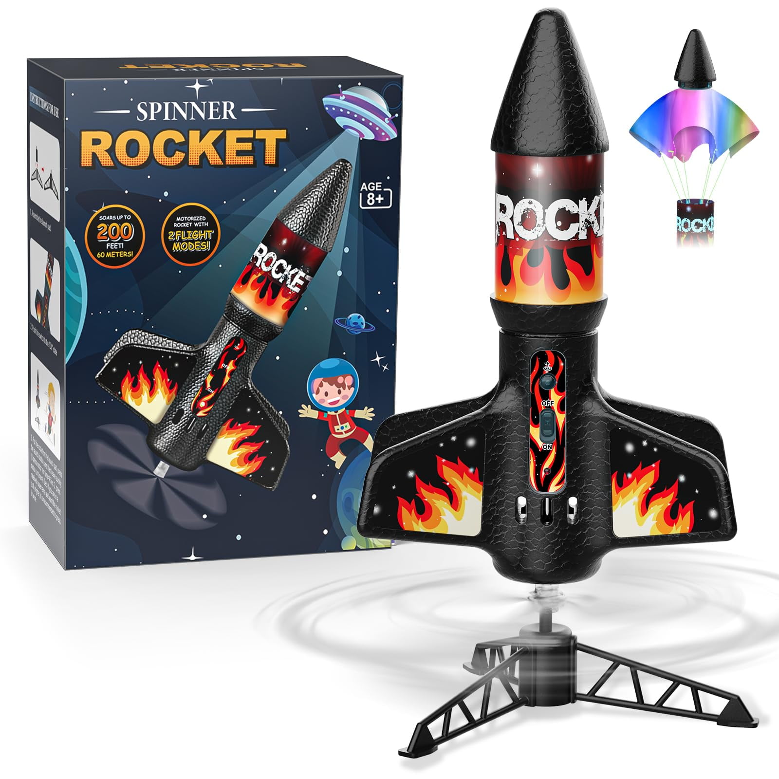 Rocket Launcher for Kids, Self Launching Motorized Air Rocket Toy ...