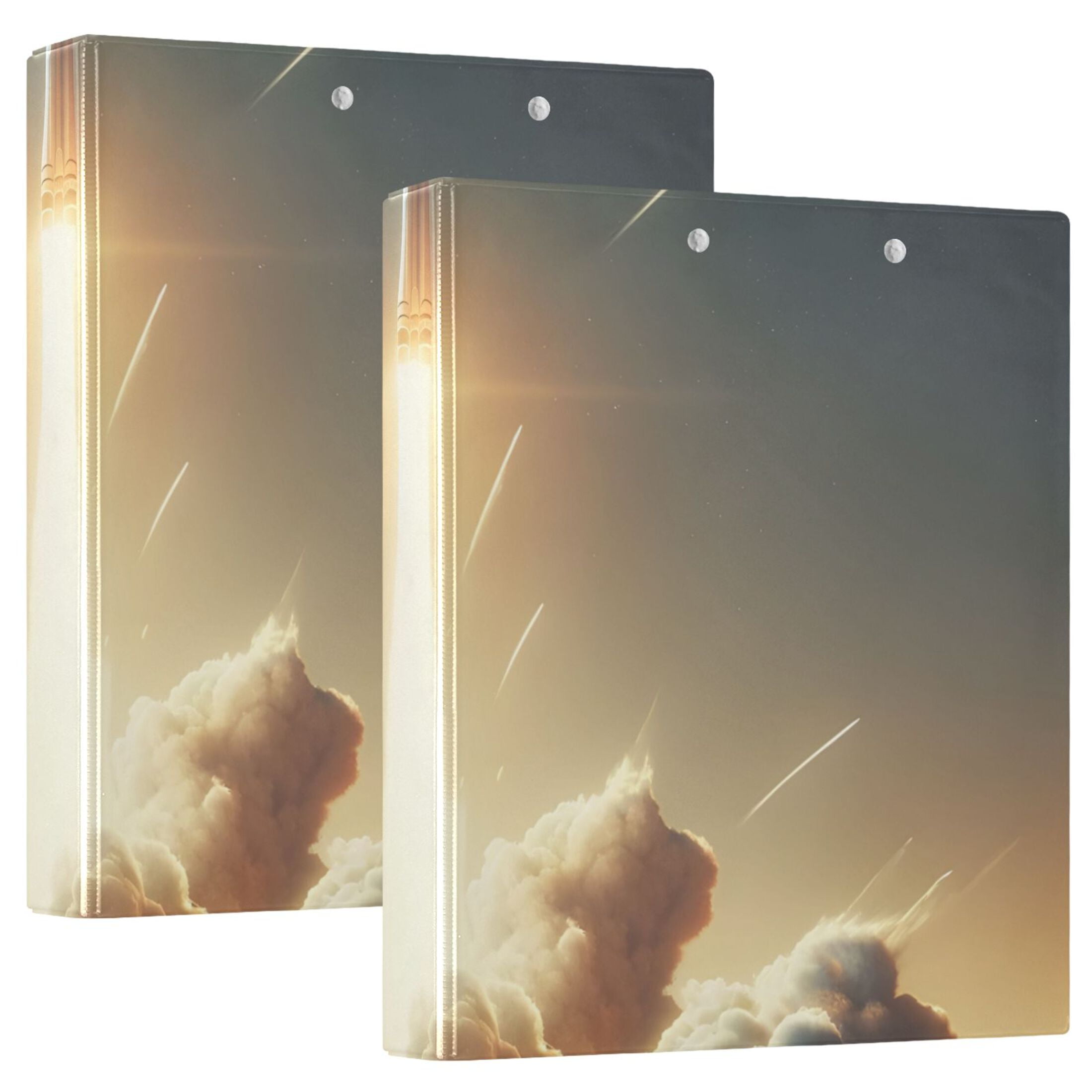 Rocket Launching 3 Ring Binders 1.5 inch Hardcover File Folders with ...