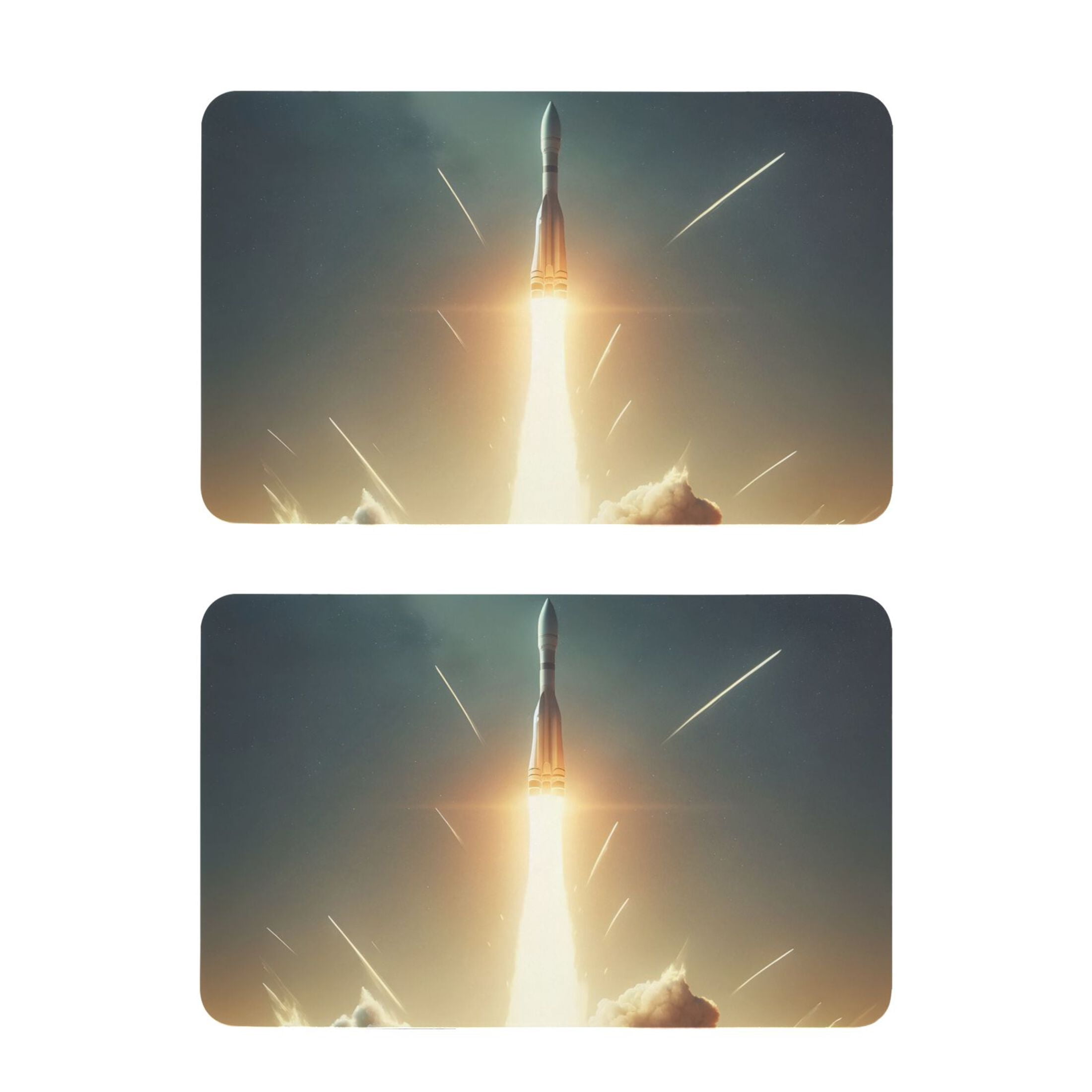 Rocket Launching Refrigerator Magnet Stickers Square Fridge Magnetic ...