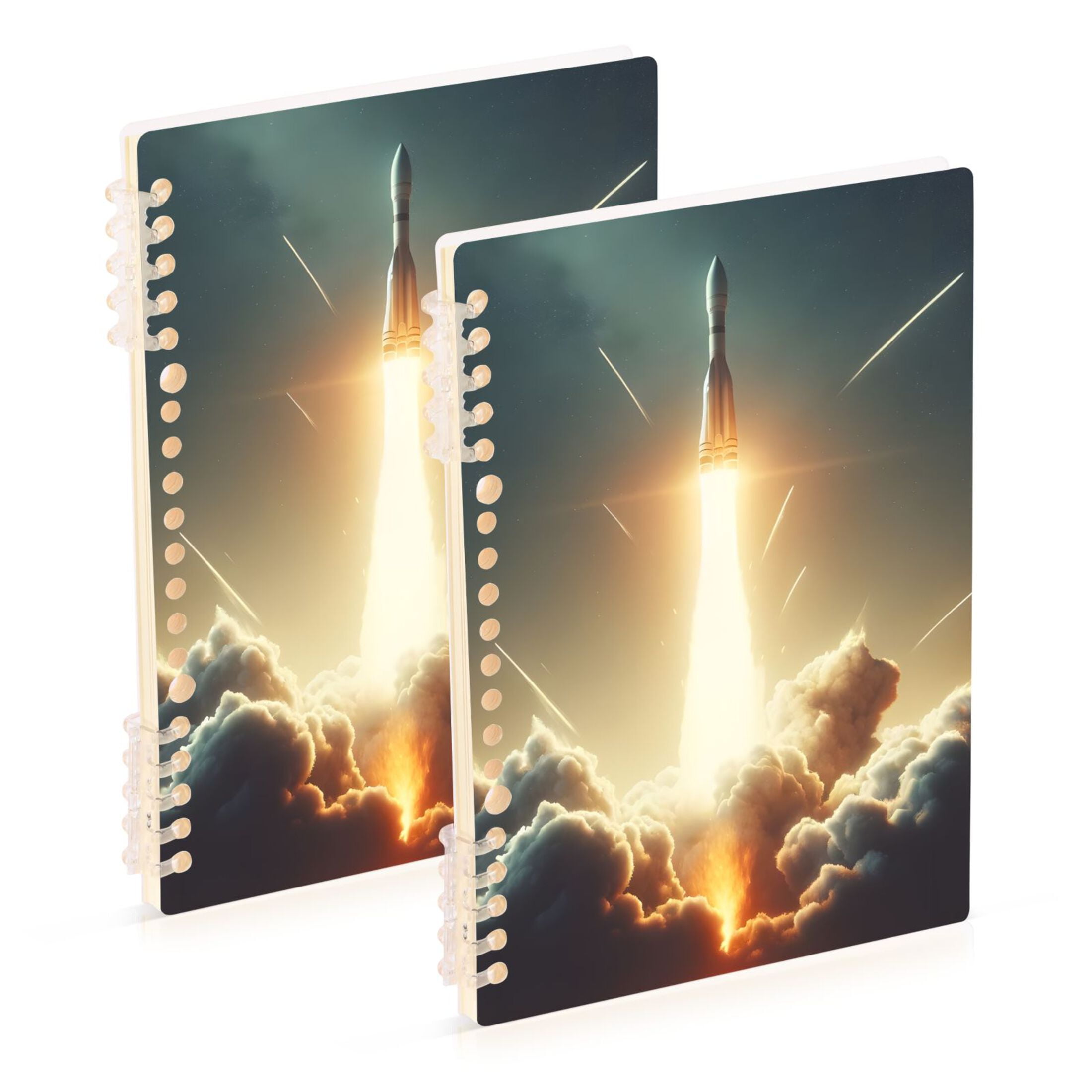 Rocket Launching Ring Binder Notebook Journey Note Diary College Ruled ...