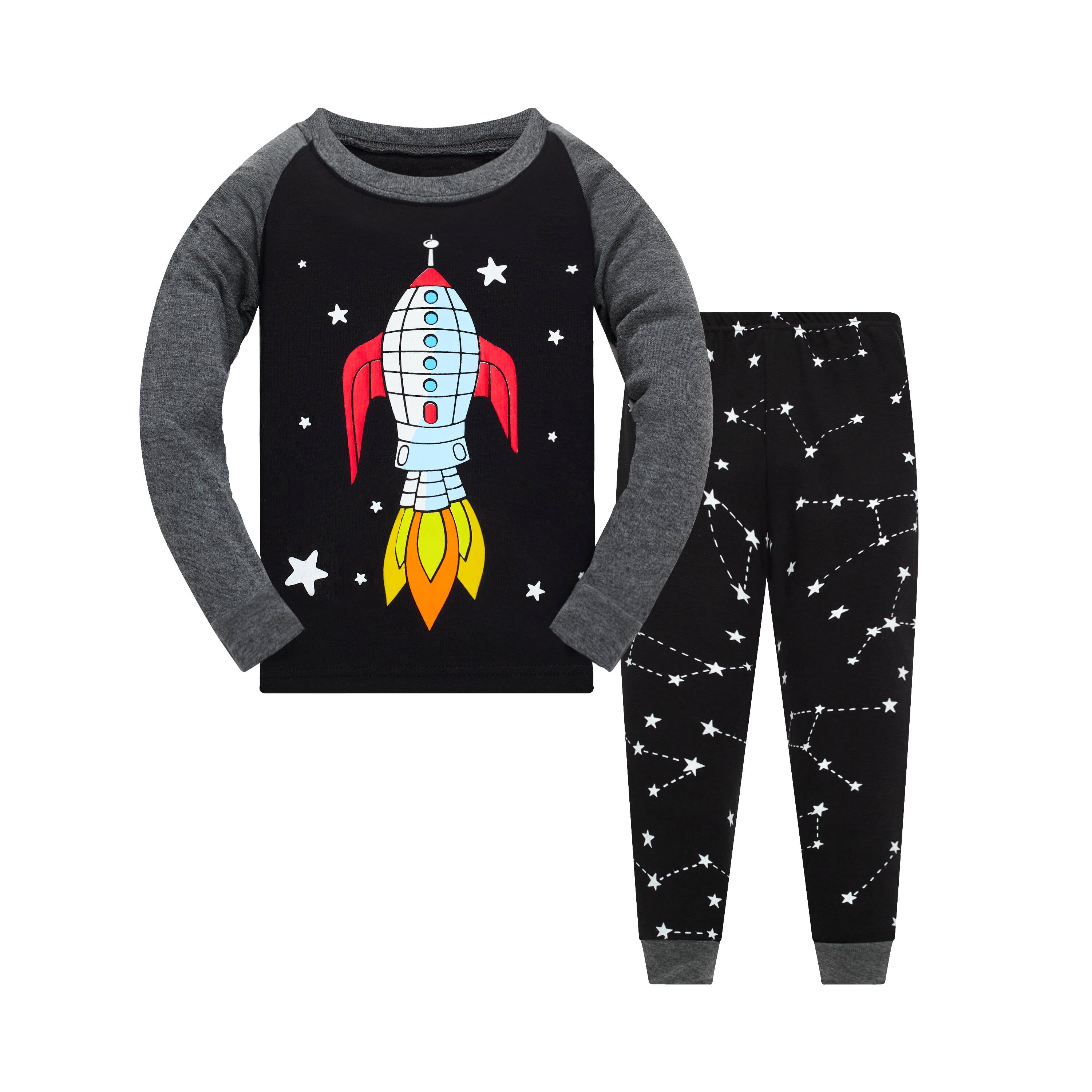 Rocket Pajamas Toddler Boy Jammies Cotton Star Pjs Kids Fall Sleepwear ...