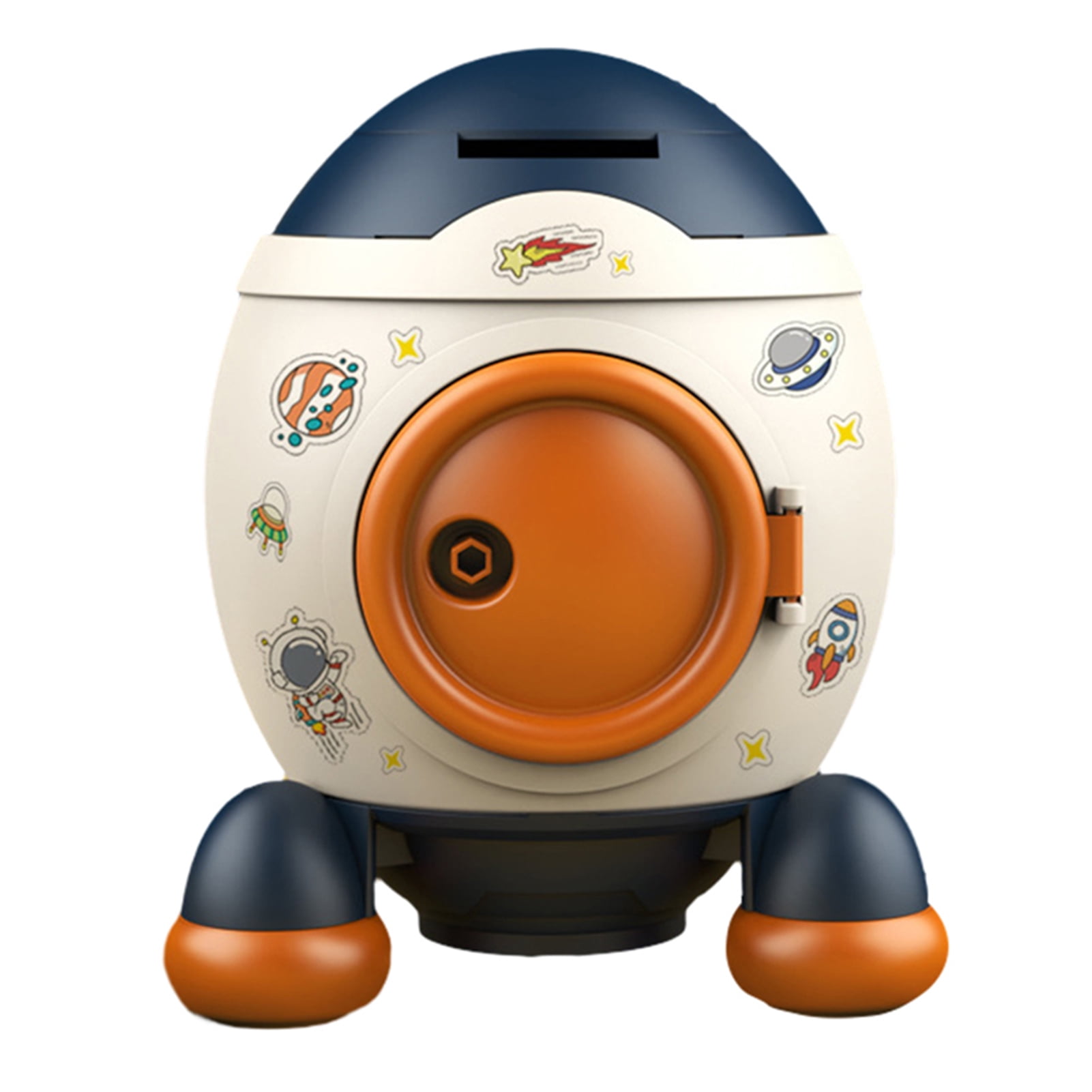 Rocket Piggy Bank - Large Capacity - Key Unlock - Cute Cartoon Style ...