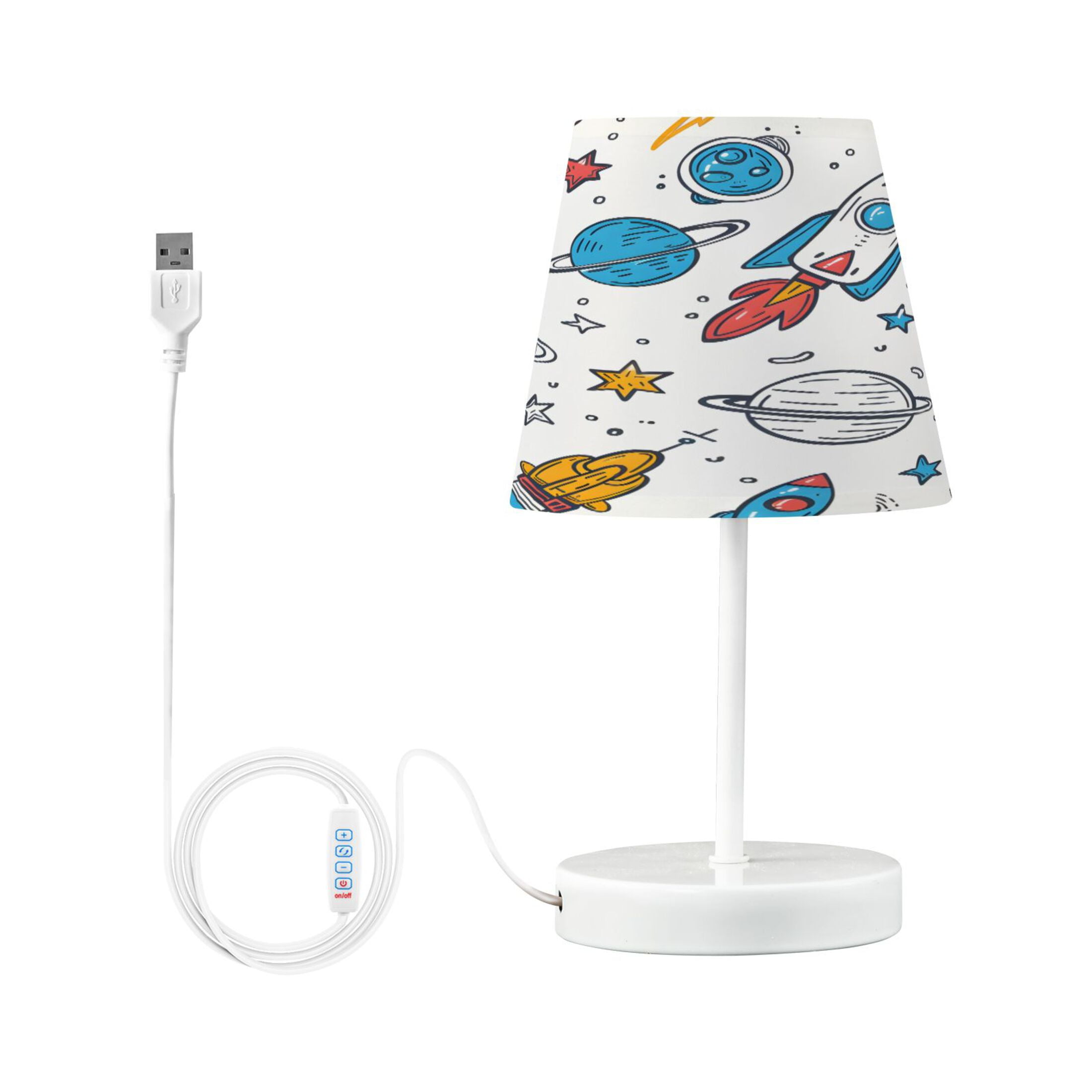 Rocket Planet Star Desk Lamp LED Table Nightstand Lamps with 3 Color ...