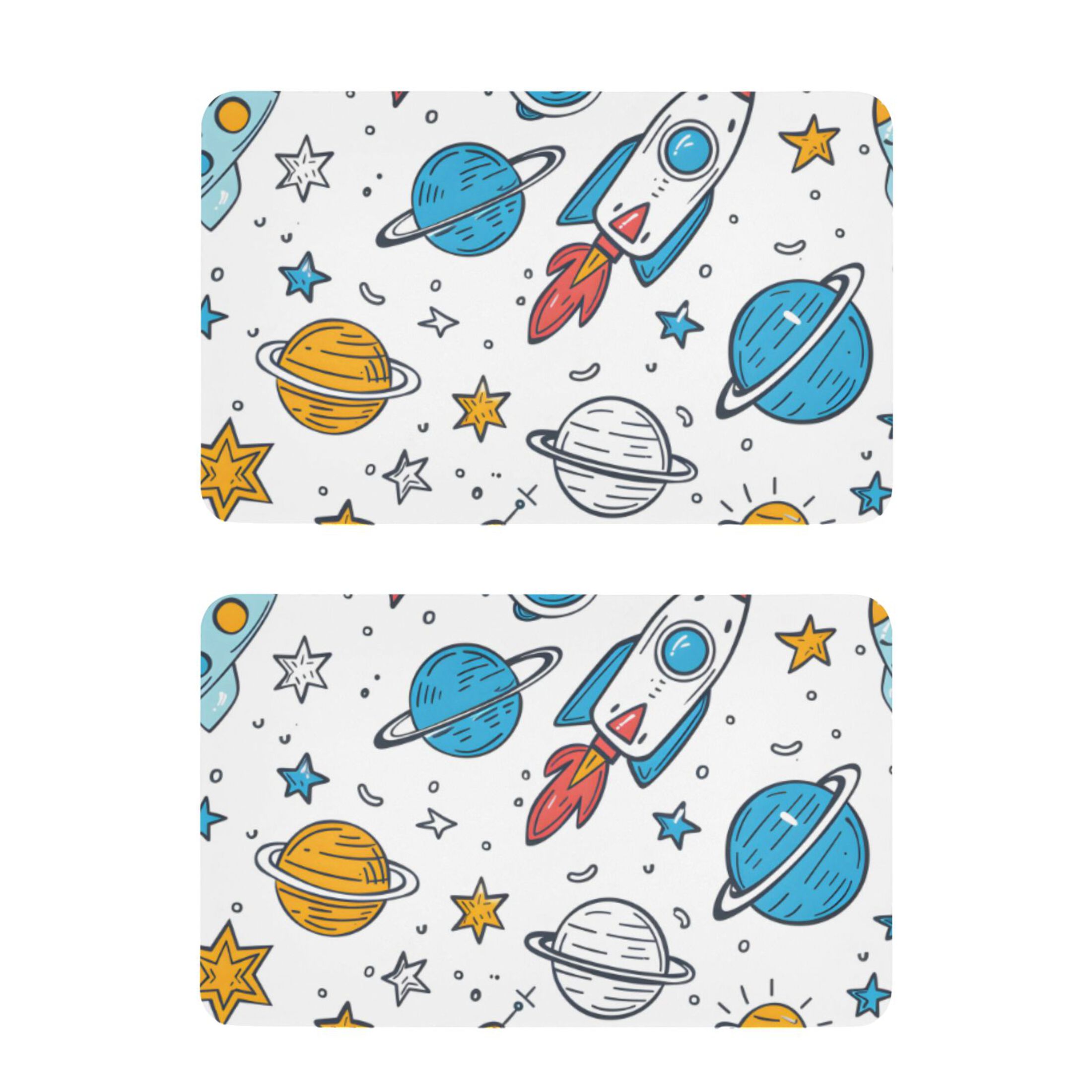 Rocket Planet Star Refrigerator Magnet Stickers Square Fridge Magnetic ...