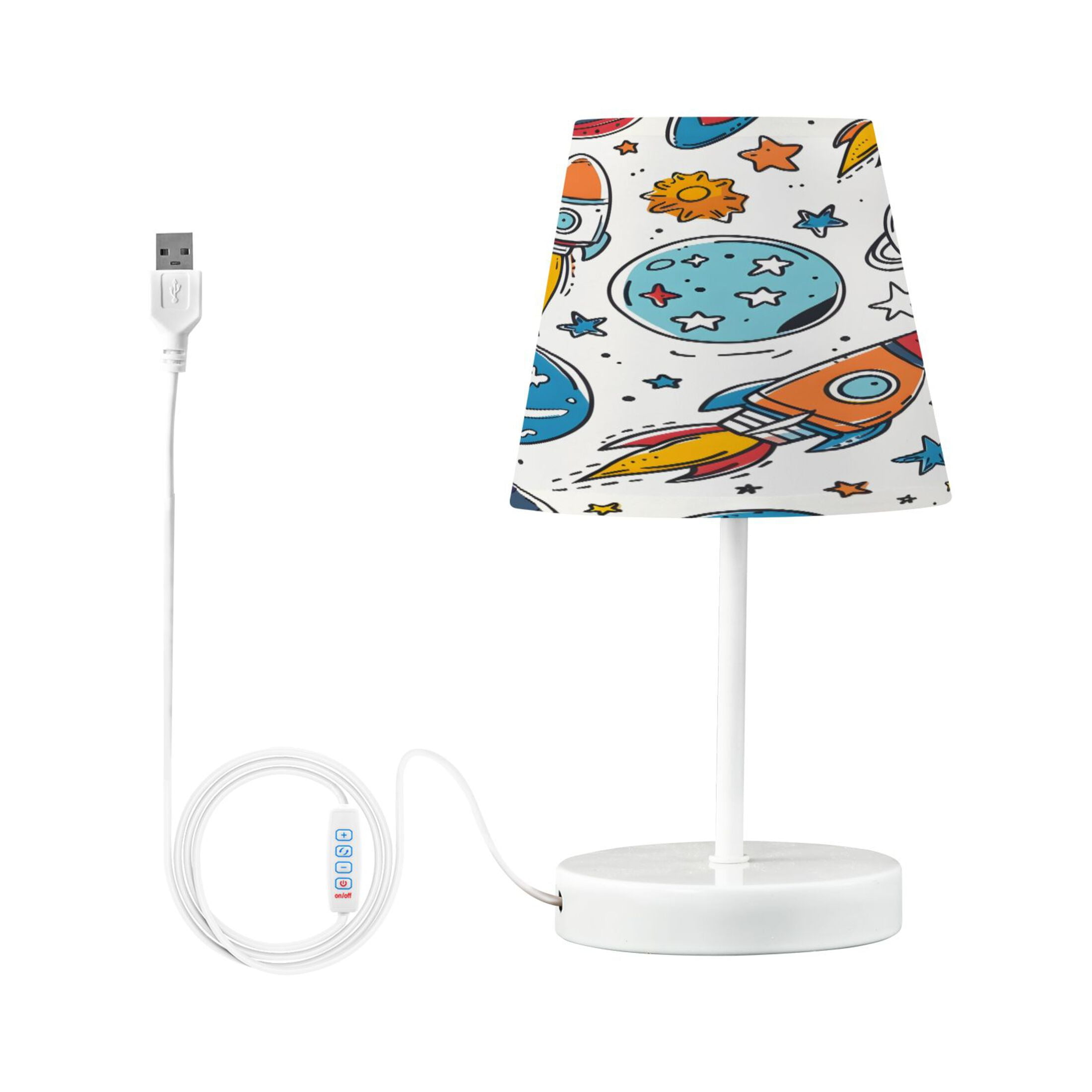 Rocket Planet Star Sun Desk Lamp LED Table Nightstand Lamps with 3 ...