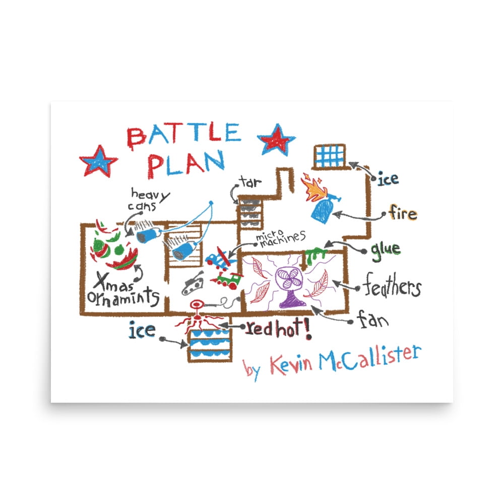 Rocket Prints Kevin Mccallister's Battle Plan Home Alone Poster, 18 x ...