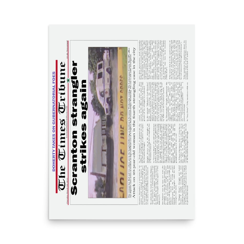 Rocket Prints Scranton Strangler Strikes Again Newspaper Article Office ...