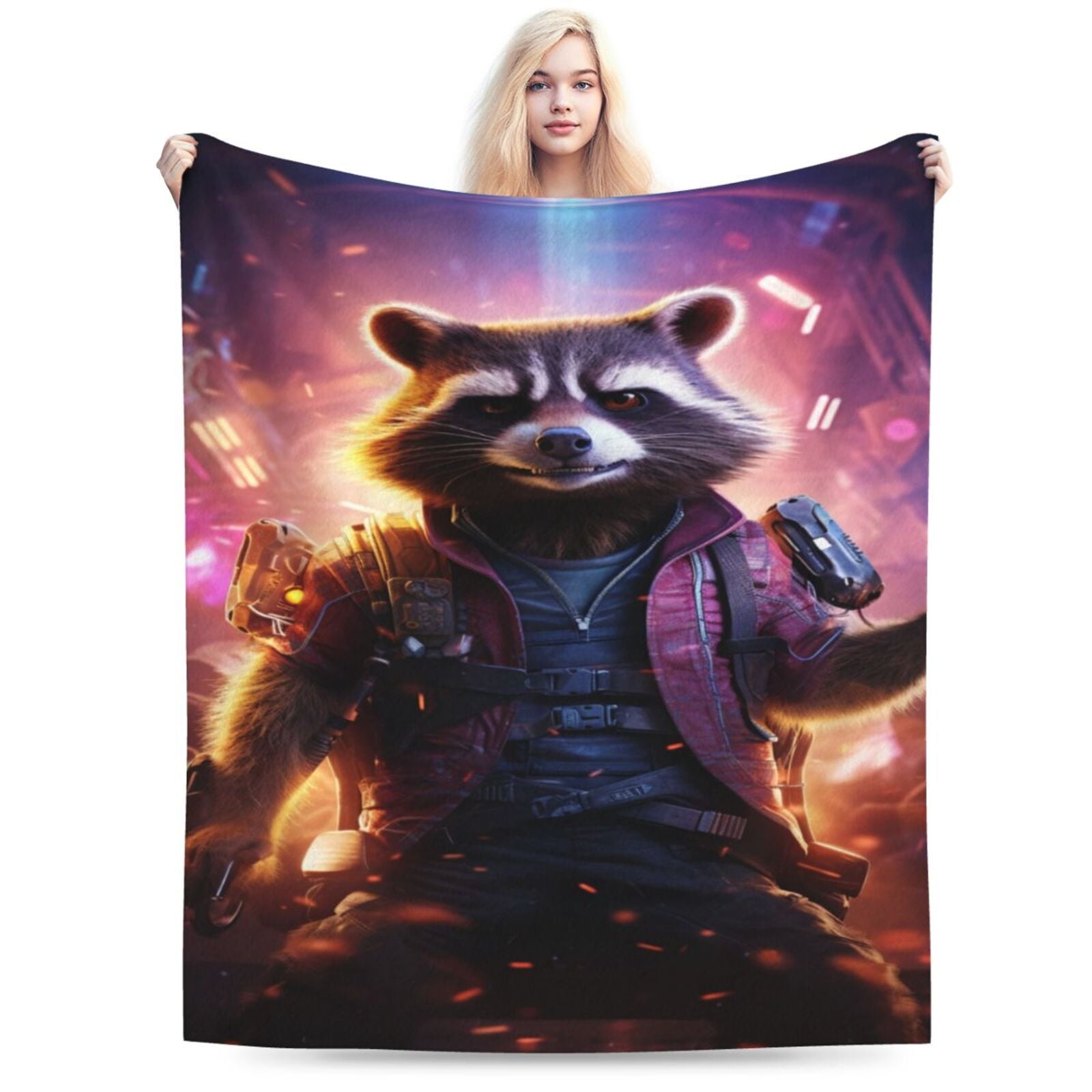 Rocket Raccoon Blanket, Super Soft Large Fluffy Plush Throw Blanket for ...