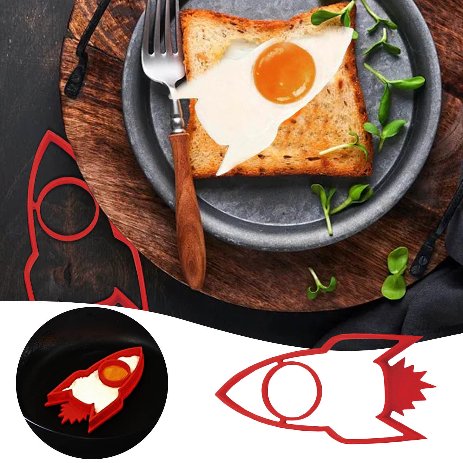 Rocket Shape Silicone Non Stick For Griddle Pan Egg Pancake Maker Egg ...