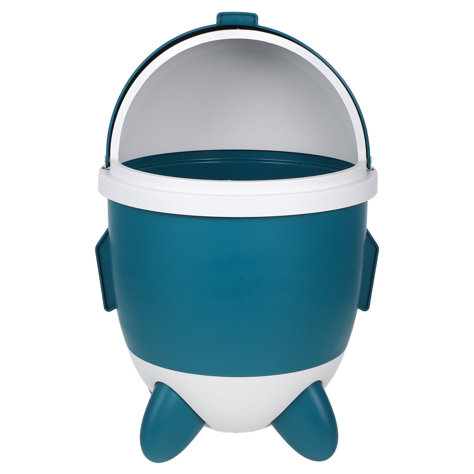 Rocket Shaped Plastic Trash Can With Lid Desktop Wastebasket Garbage ...