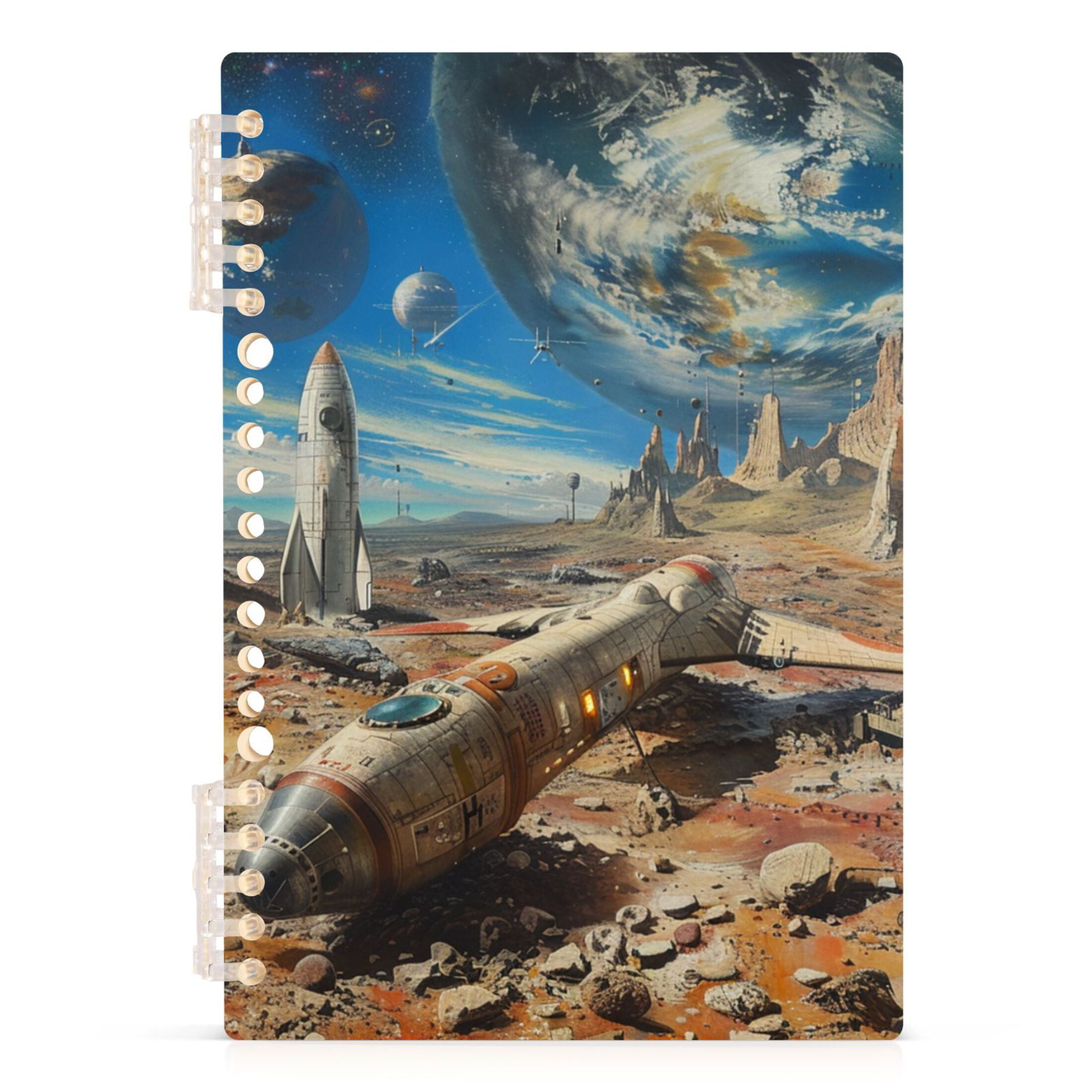 Rocket Space Ring Binder Notebook Journey Note Diary College Ruled ...
