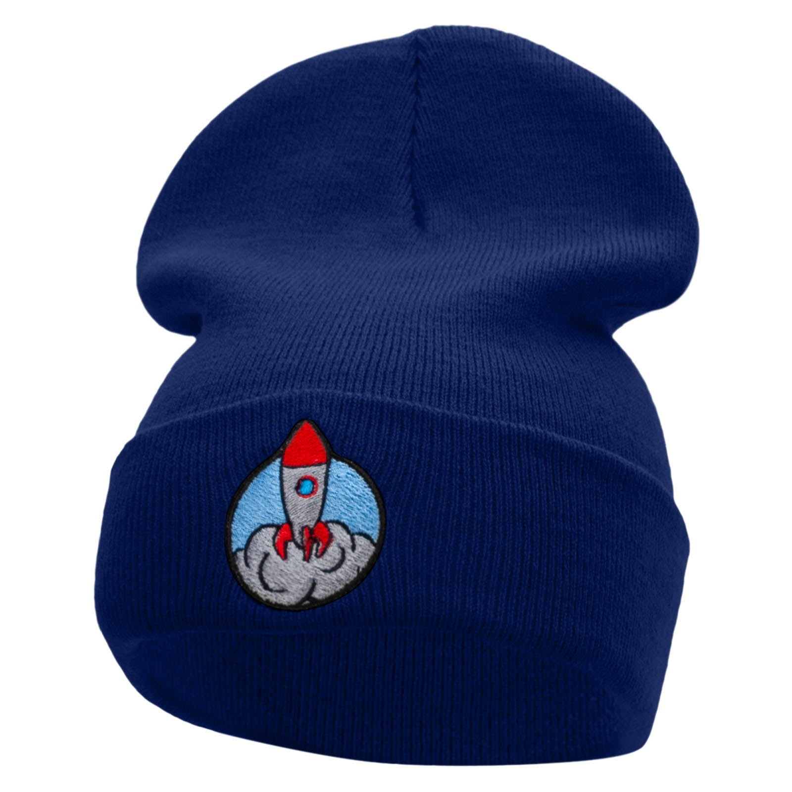 Rocket Takeoff Embroidered 12 Inch Long Knitted Beanie - Royal OSFM ...