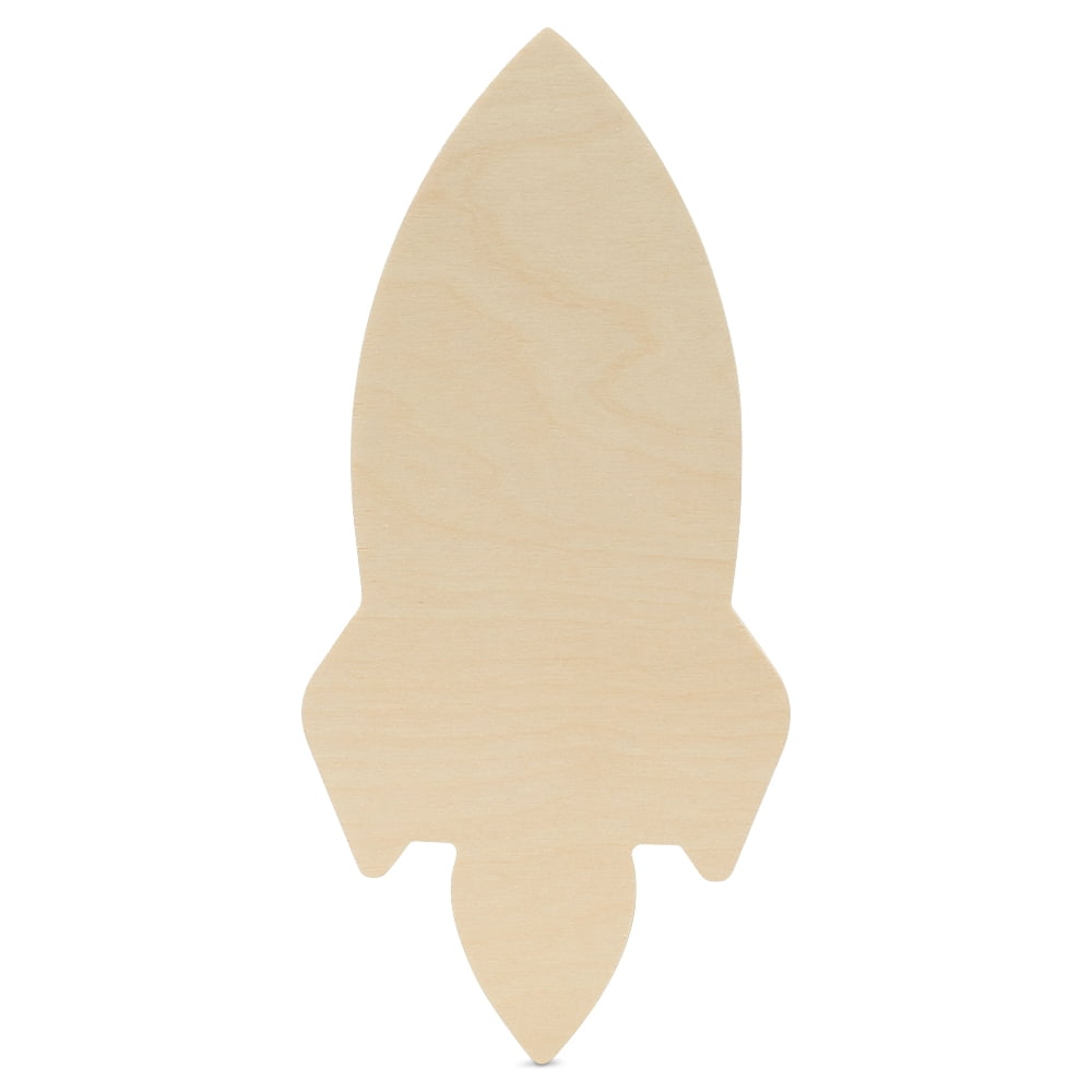 Rocket Wood Cutouts 12 x 5-1/2-inch, Pack of 10 Unfinished Wood Crafts ...