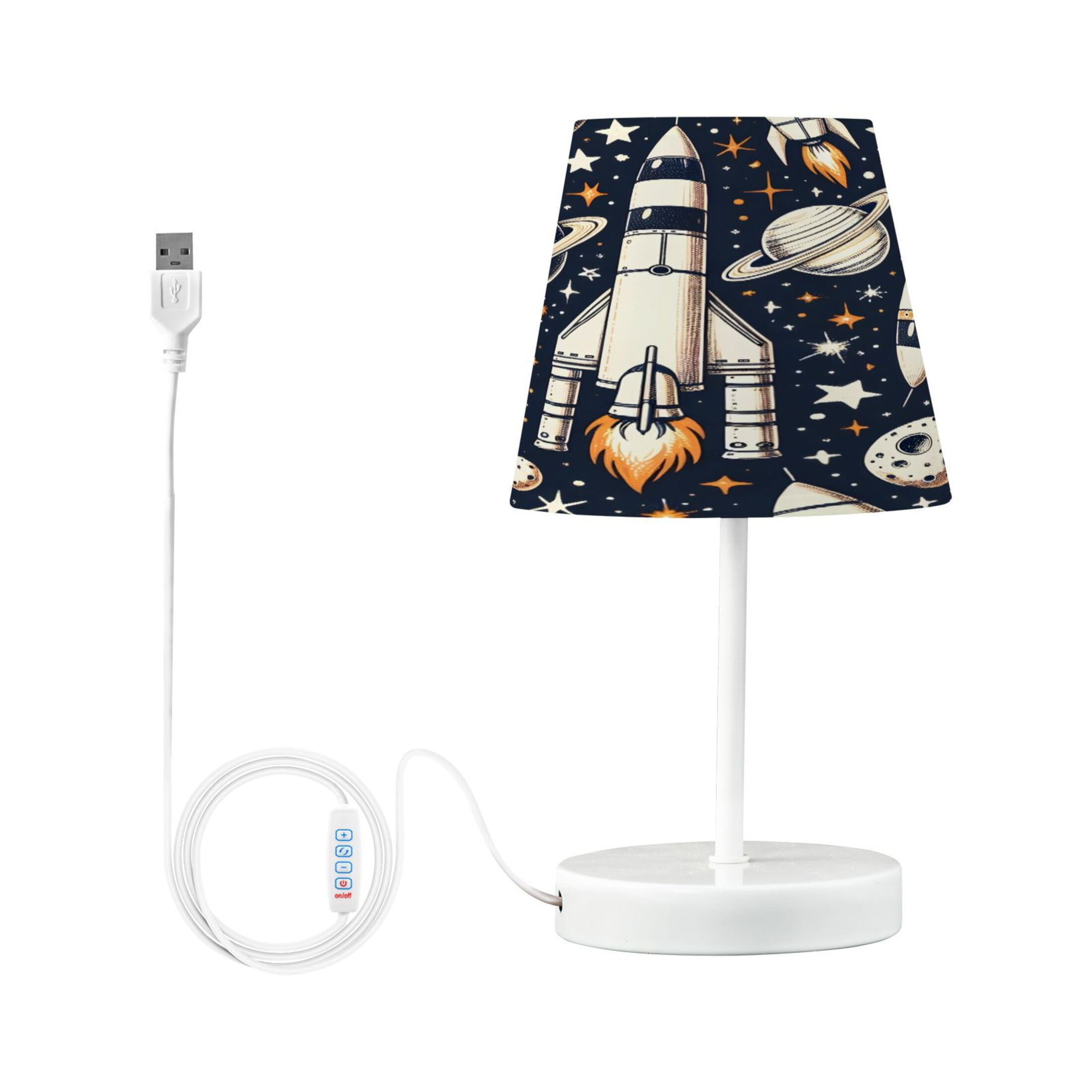 Rocket in Cosmos Space Desk Lamp LED Table Nightstand Lamps with 3 ...