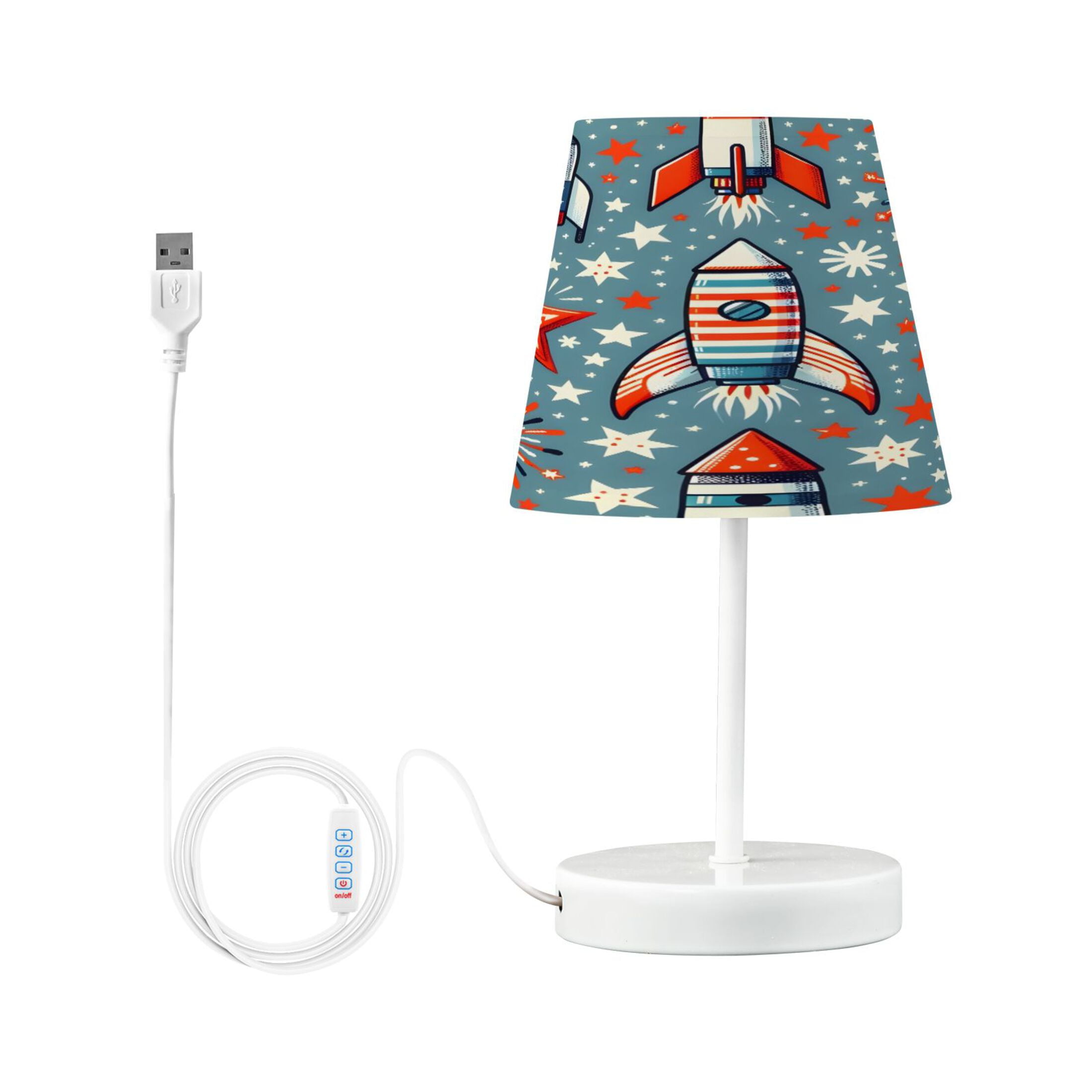 Rocket with Shining Star Desk Lamp LED Table Nightstand Lamps with 3 ...