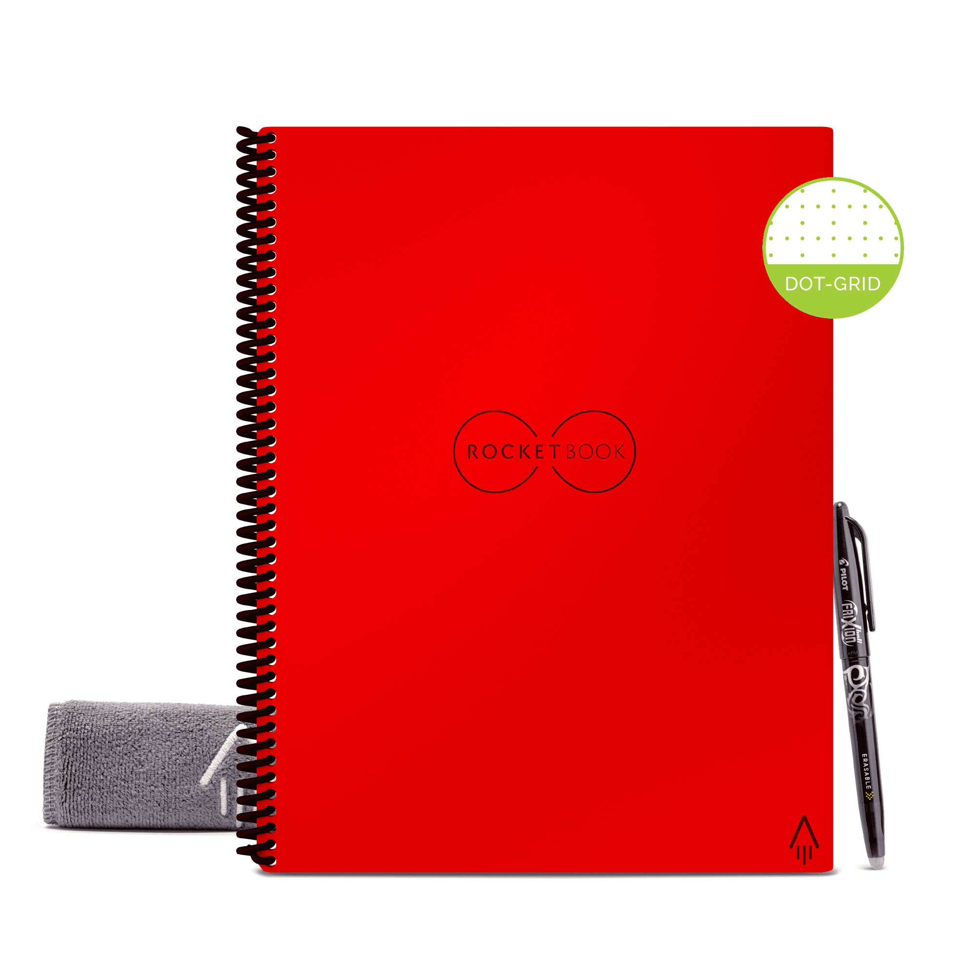 Rocketbook Core Smart Notebook, Dot-Grid, 32 Pages, 8.5"x11", Red ...