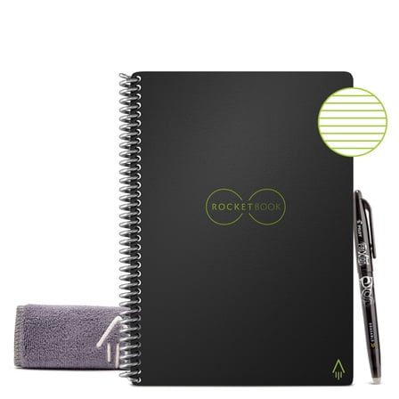 Rocketbook Note Smart Reusable Spiral Notebook, Dot-Grid and Lined, 36 ...