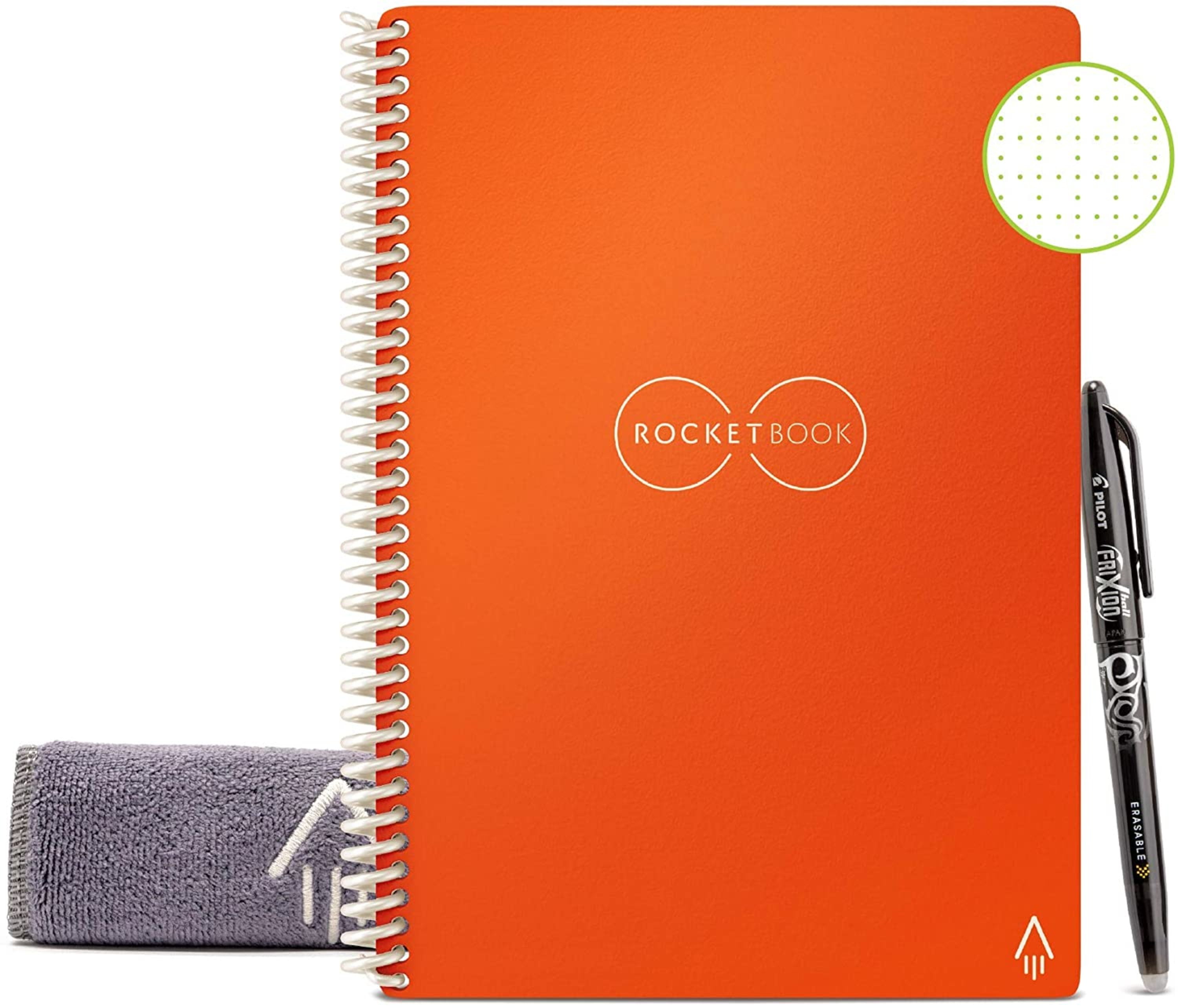 Rocketbook Core Smart Reusable Spiral Notebook, Orange, Executive Size ...