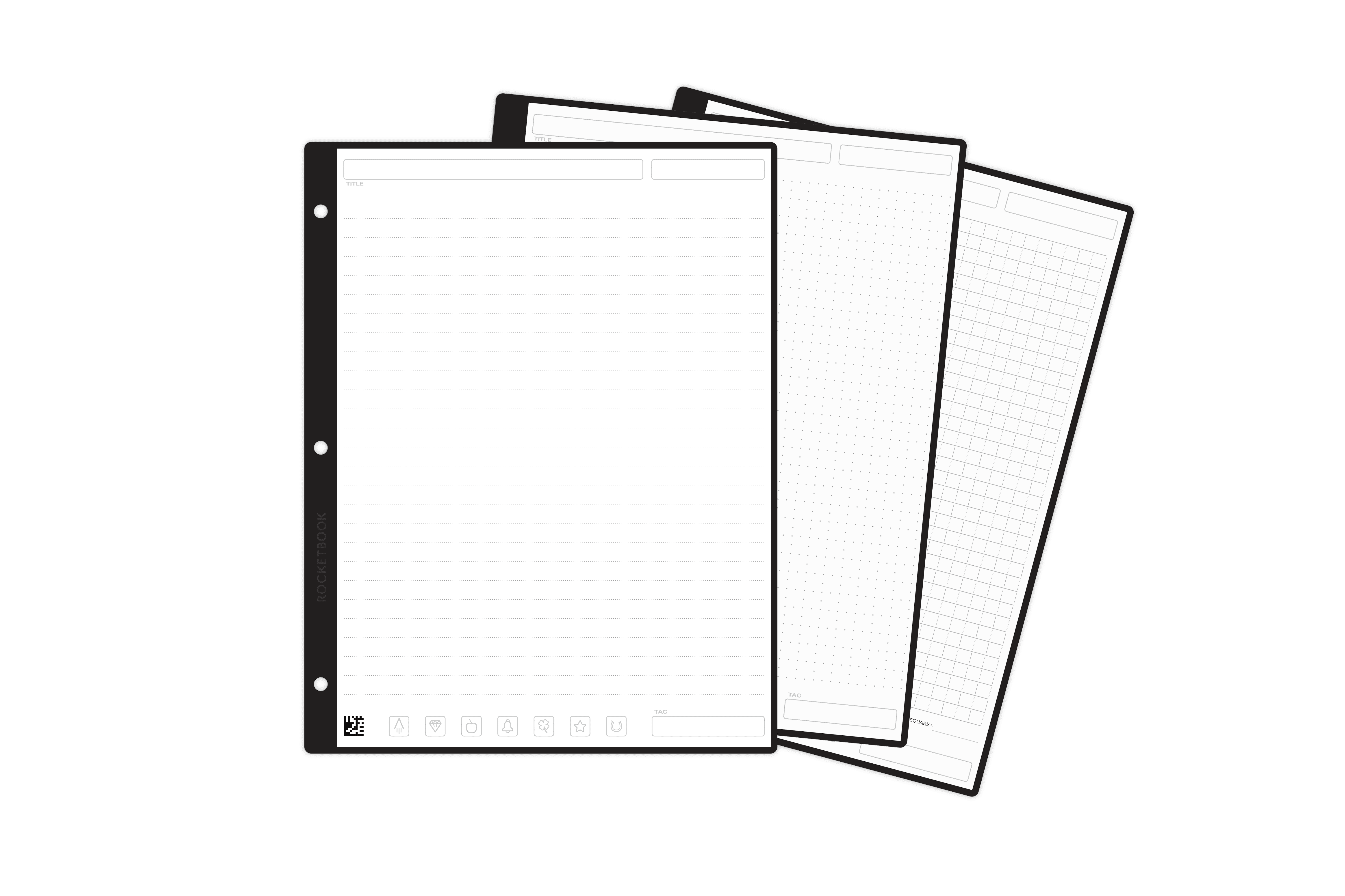 Rocketbook Reusable Notebook, Wide Ruled Filler Paper, Scannable, 18 ...