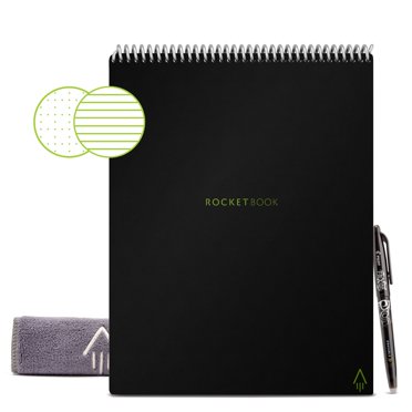 Rocketbook Fusion Smart Reusable Spiral Notebook, Black, Letter Size ...