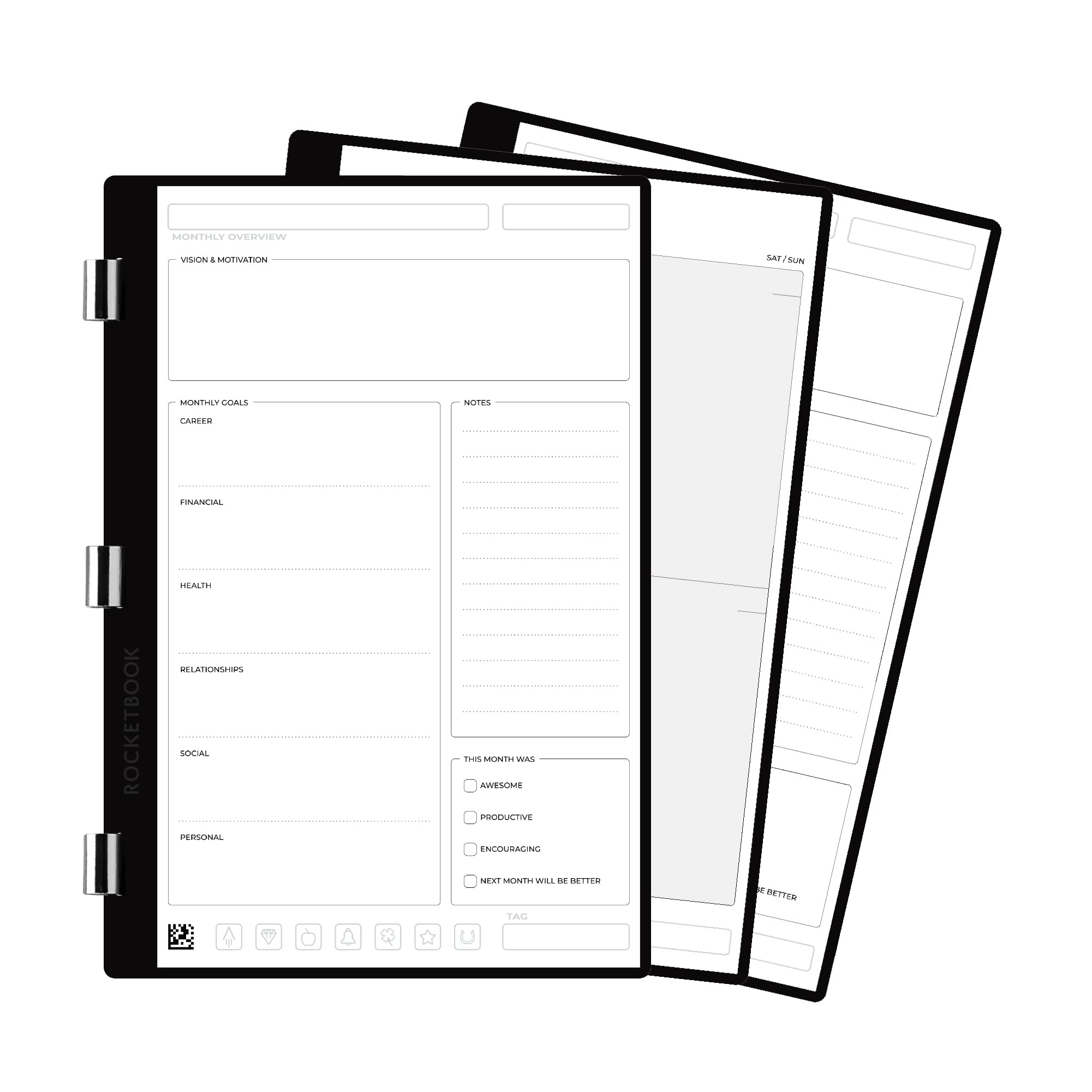 Rocketbook Pro Planner Page Pack | Scannable Rocketbook Pro Pages for ...