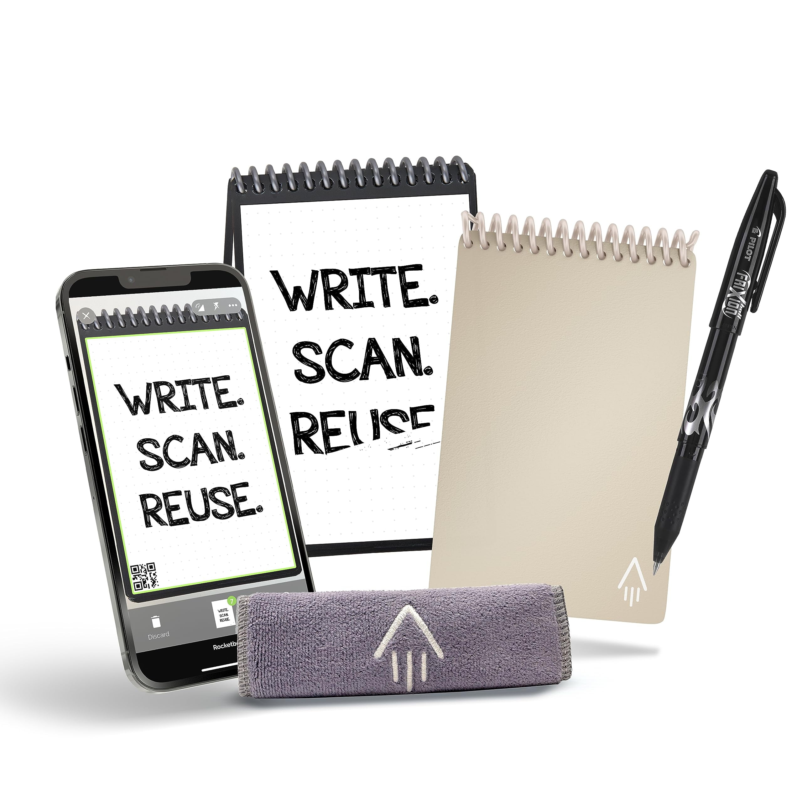 Rocketbook Smart Reusable Notebook Mini Spiral Notebook Celestial Sand 3 5 X 5 5 1