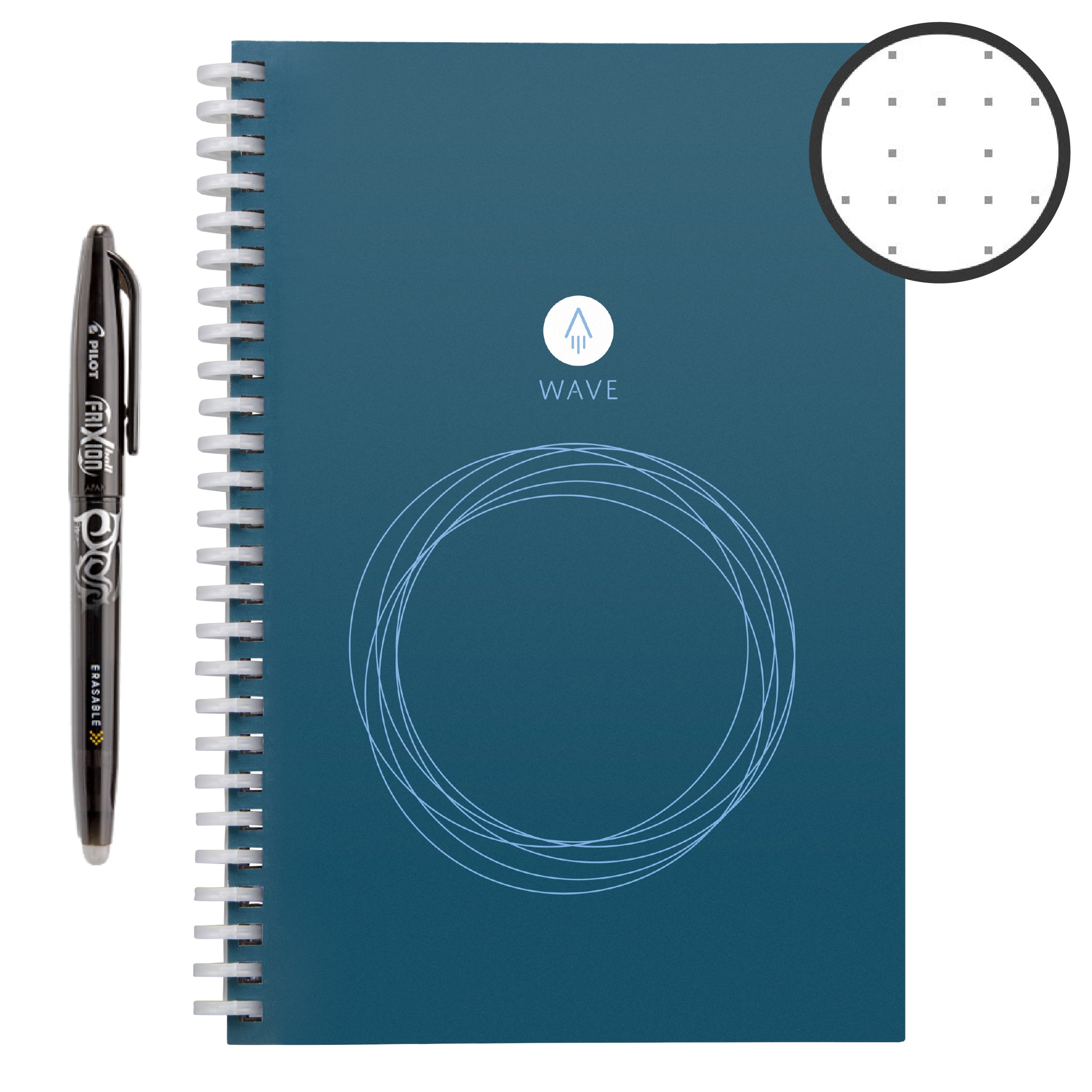 Rocketbook Wave Reusable Smart Notebook, Dot-Grid, 80 Pages, 6" x 8.9 ...