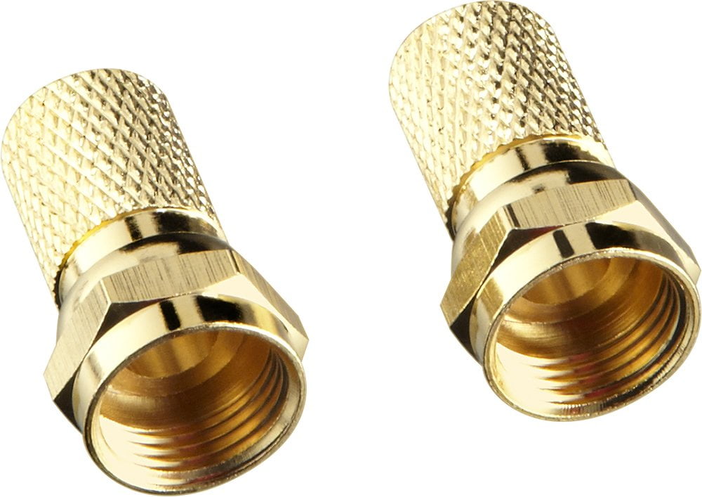 Rocketfish - Twist-On RG6 F-Connectors (2-Pack) - Gold - Walmart ...